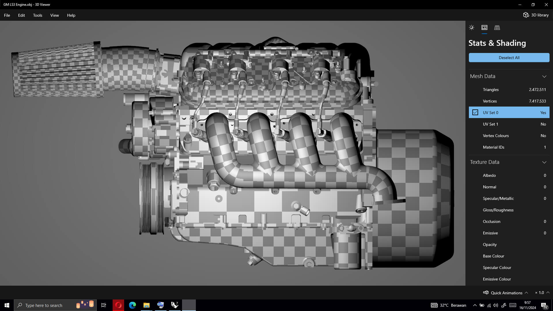 Chevy LS3 V8 Engine - 3D Model by impulse99