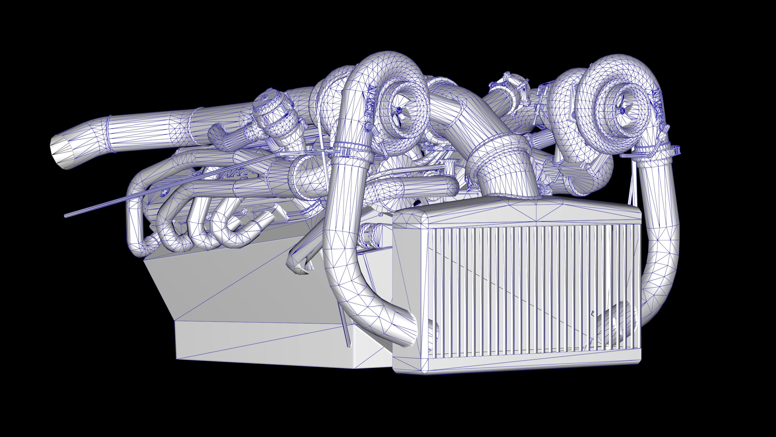 Chevy LS1 V8 Twin Turbo - 3D Model by impulse99