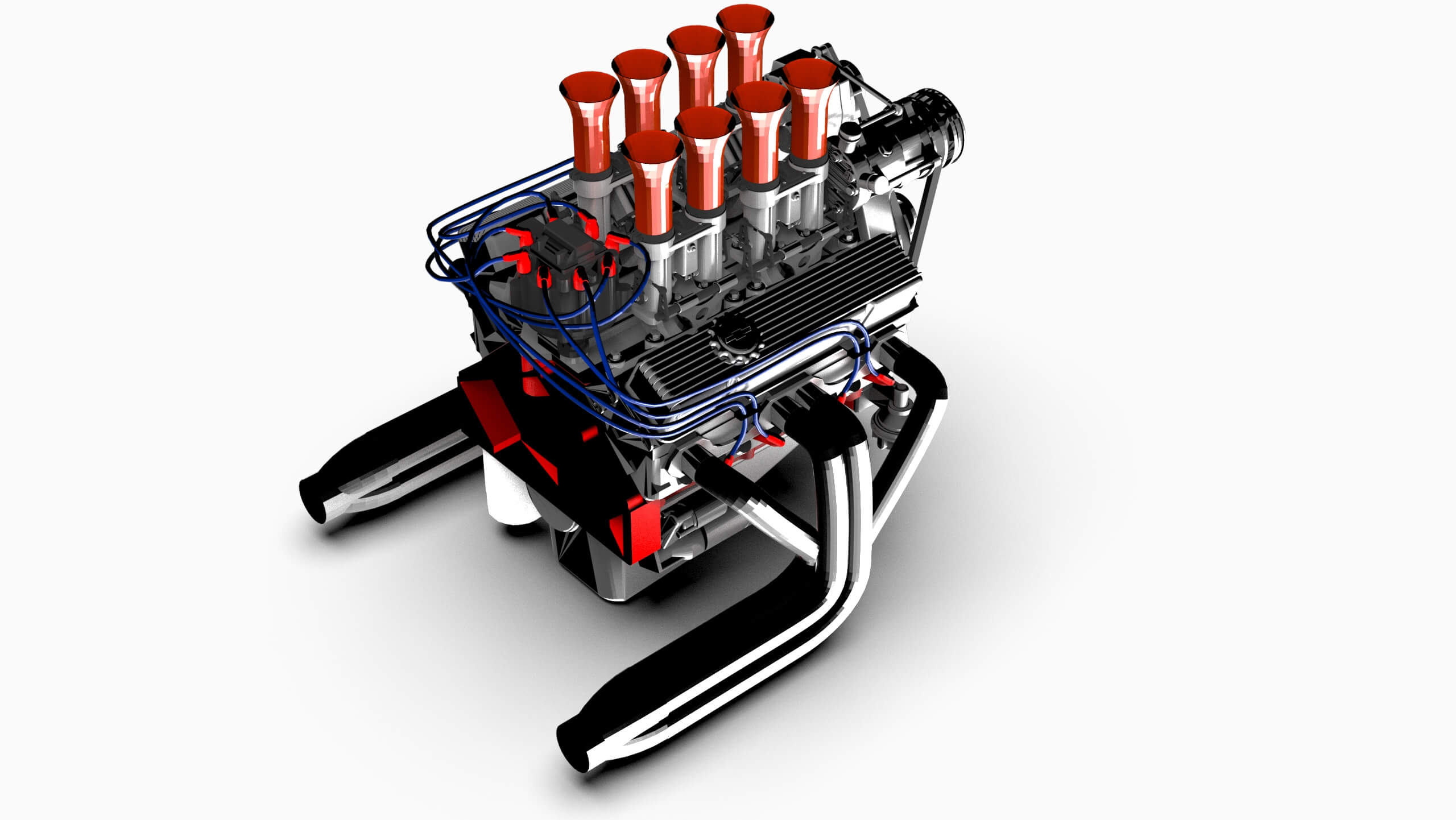 Chevy Small Block V8 Engine - 3D Model by impulse99