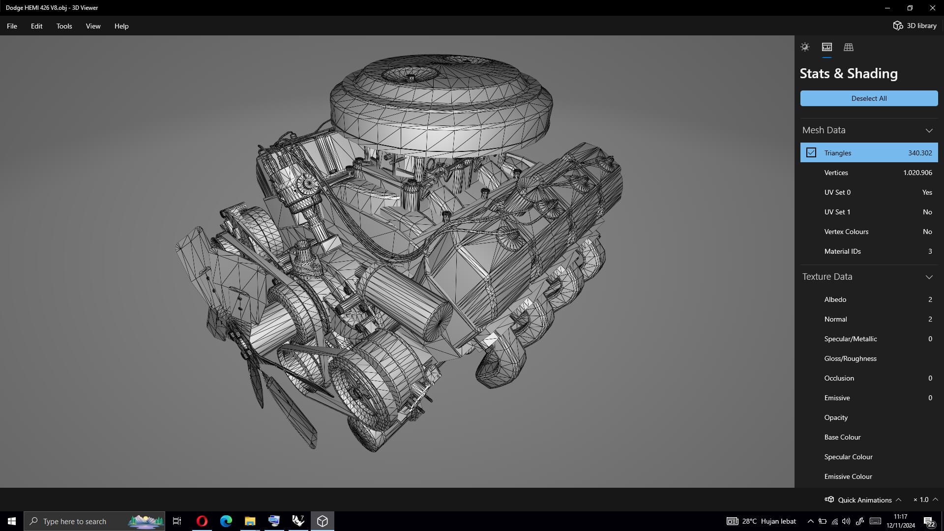 Dodge 426 Hemi V8 Engine - 3D Model by impulse99