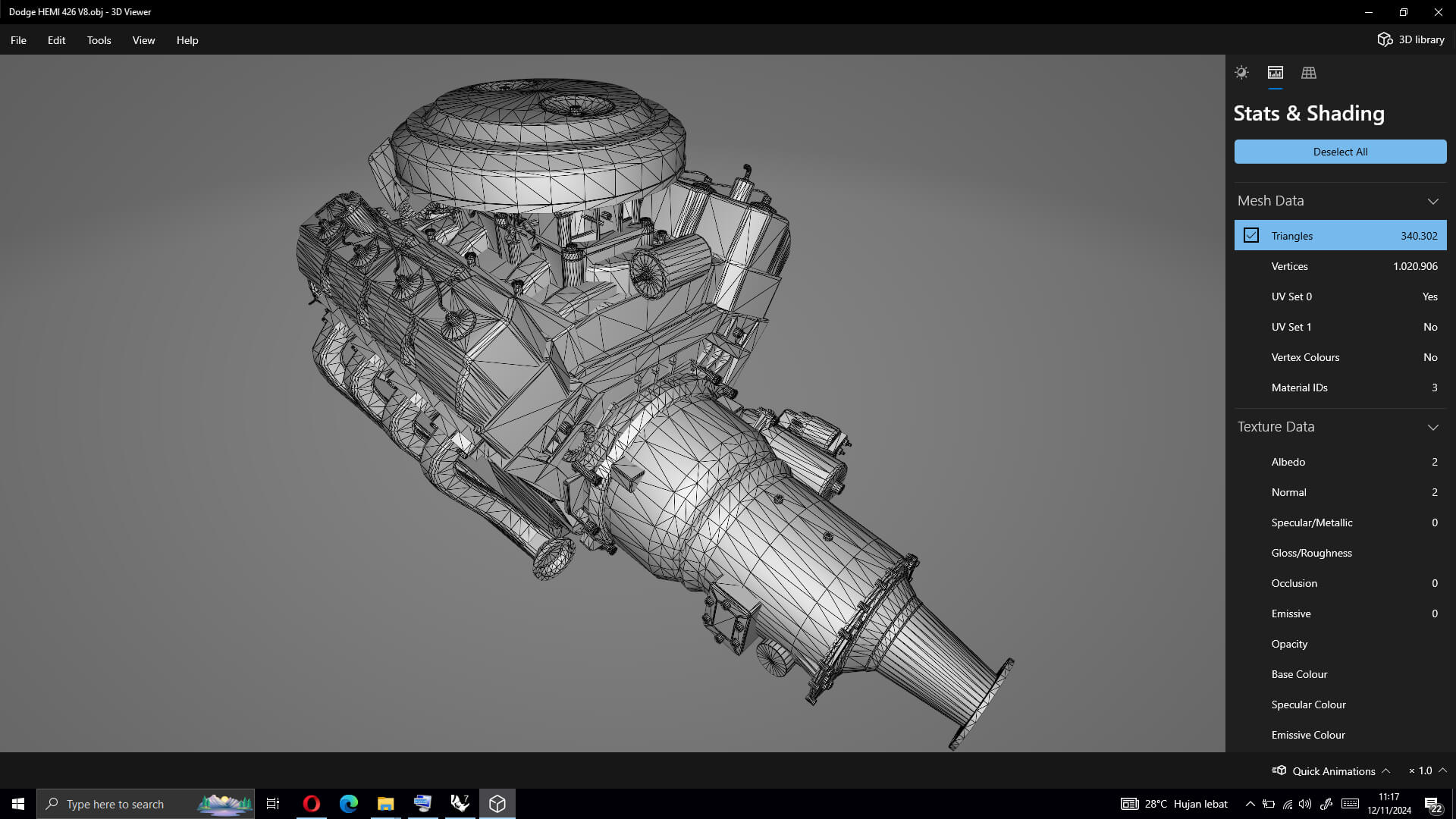 Dodge 426 Hemi V8 Engine - 3D Model by impulse99
