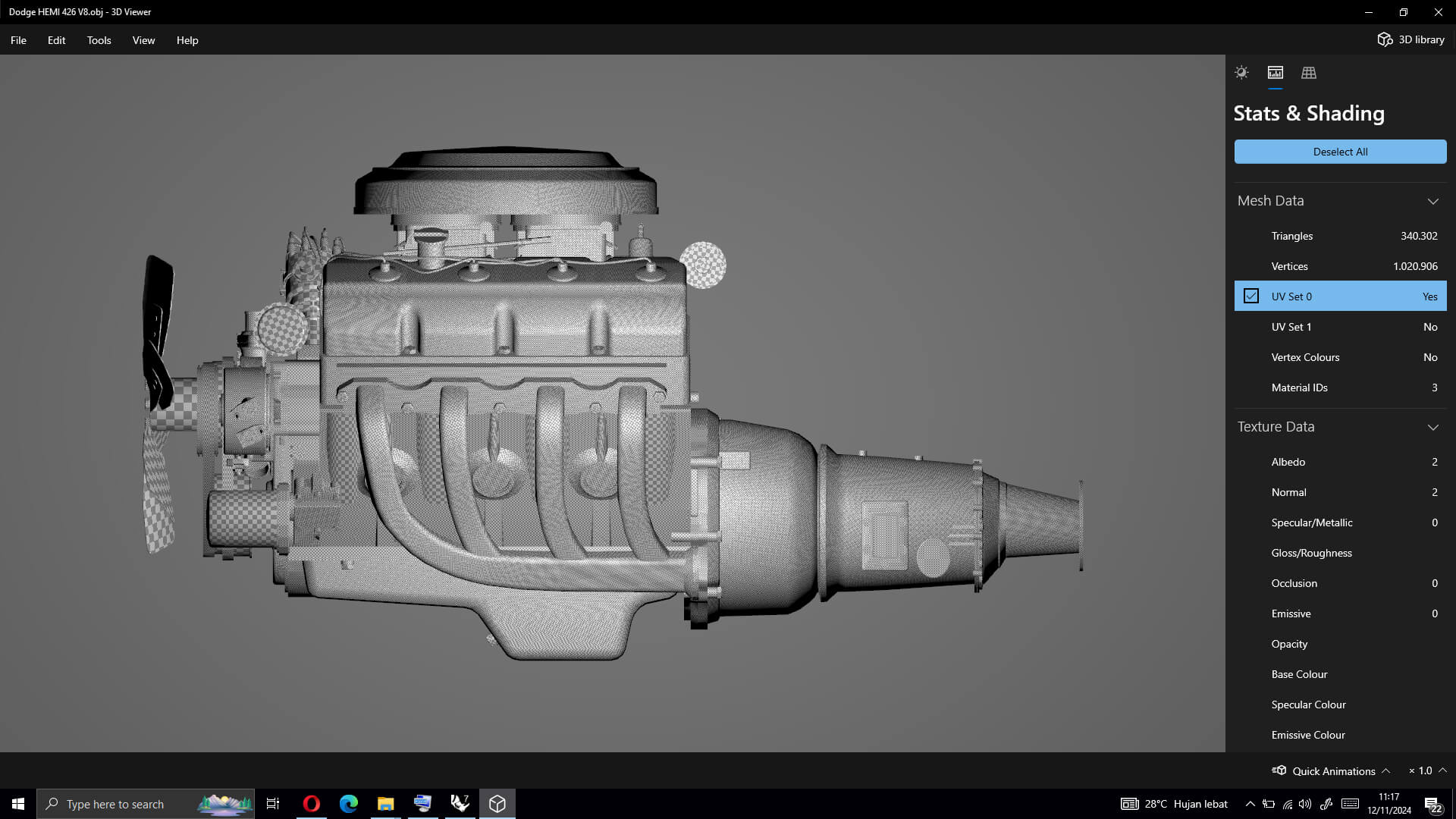 Dodge 426 Hemi V8 Engine - 3D Model by impulse99