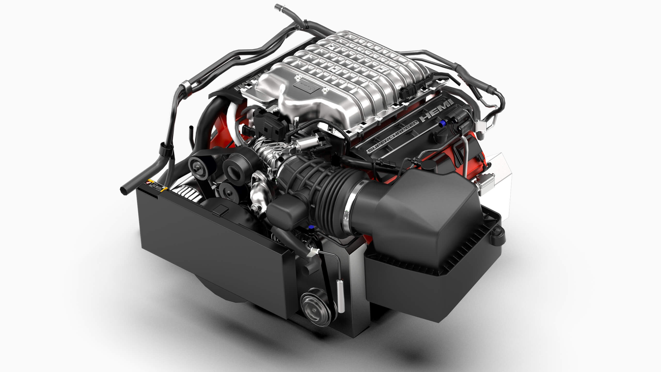 Dodge Hellcat Supercharged Hemi V8 Engine - 3D Model by impulse99