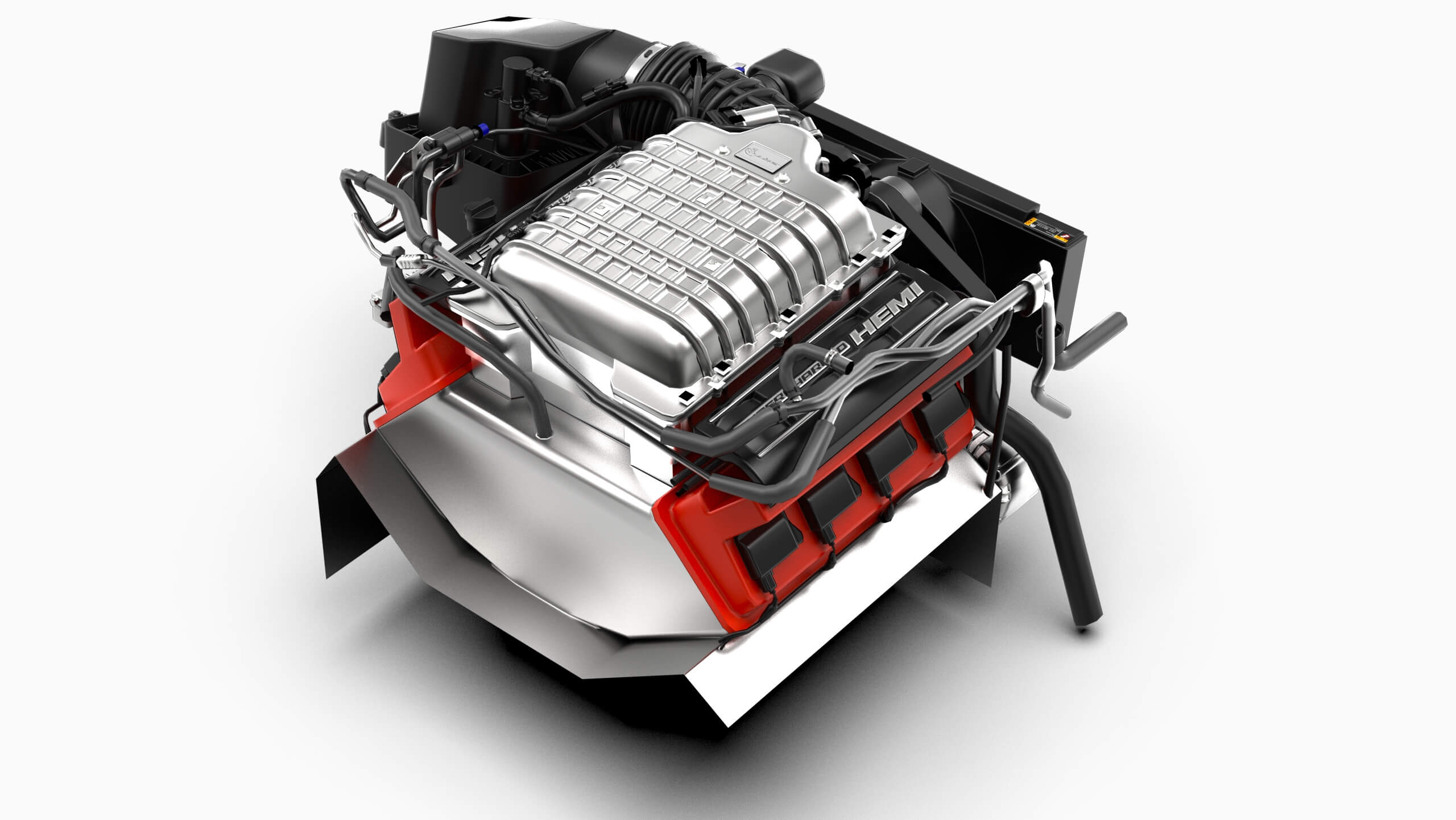 Dodge Hellcat Supercharged Hemi V8 Engine - 3D Model by impulse99