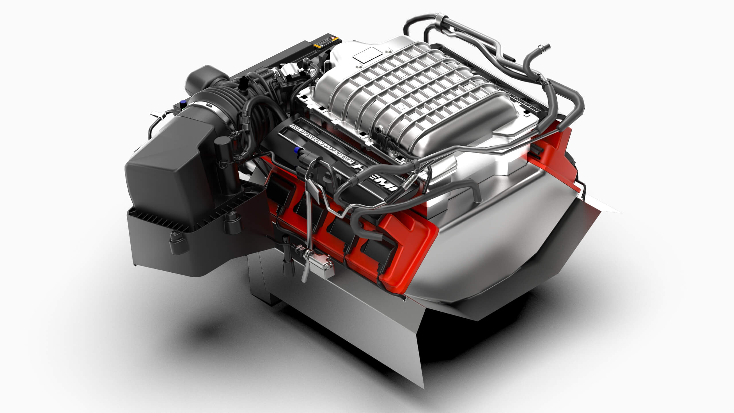 Dodge Hellcat Supercharged Hemi V8 Engine - 3D Model by impulse99