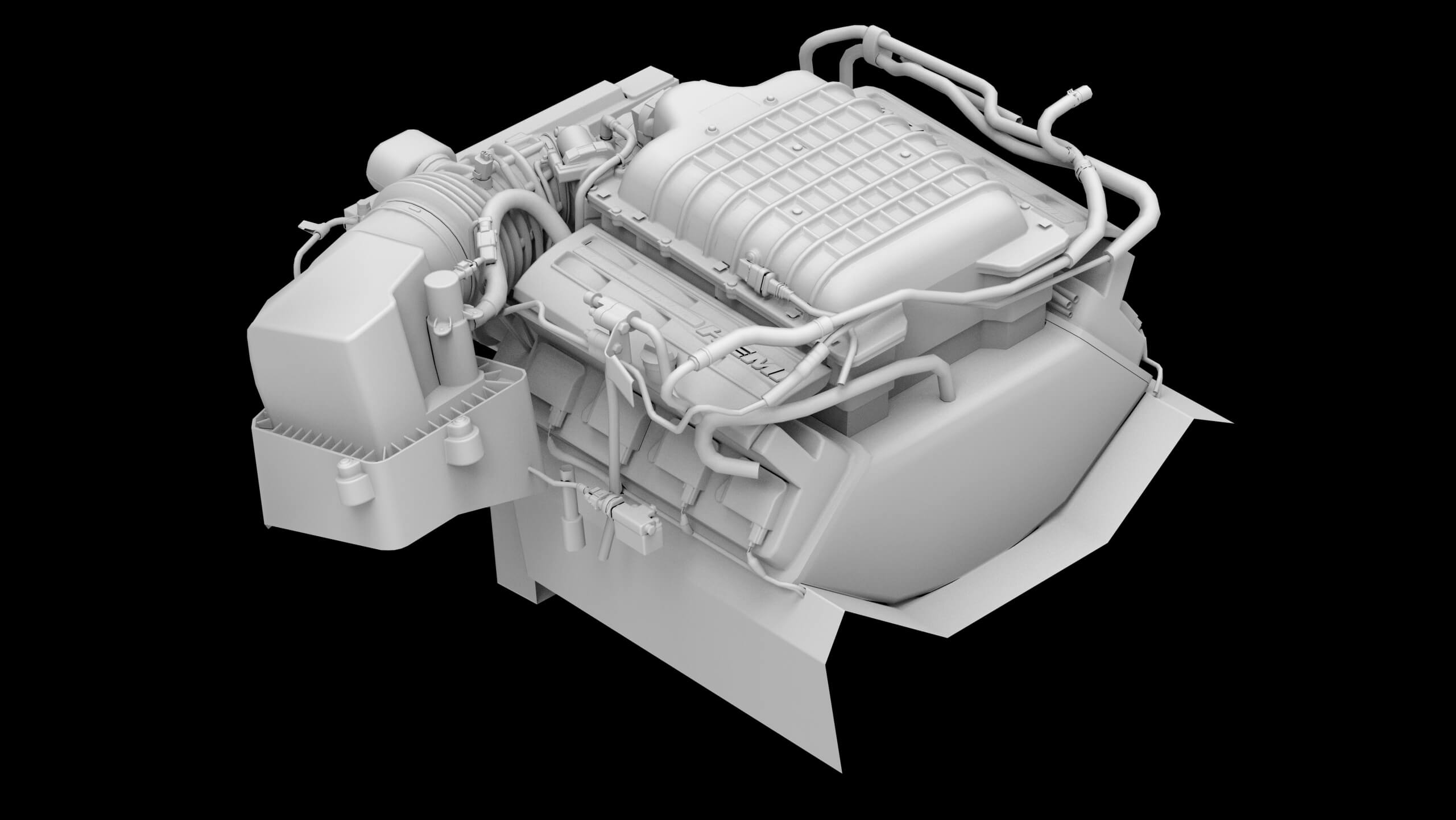Dodge Hellcat Supercharged Hemi V8 Engine - 3D Model by impulse99