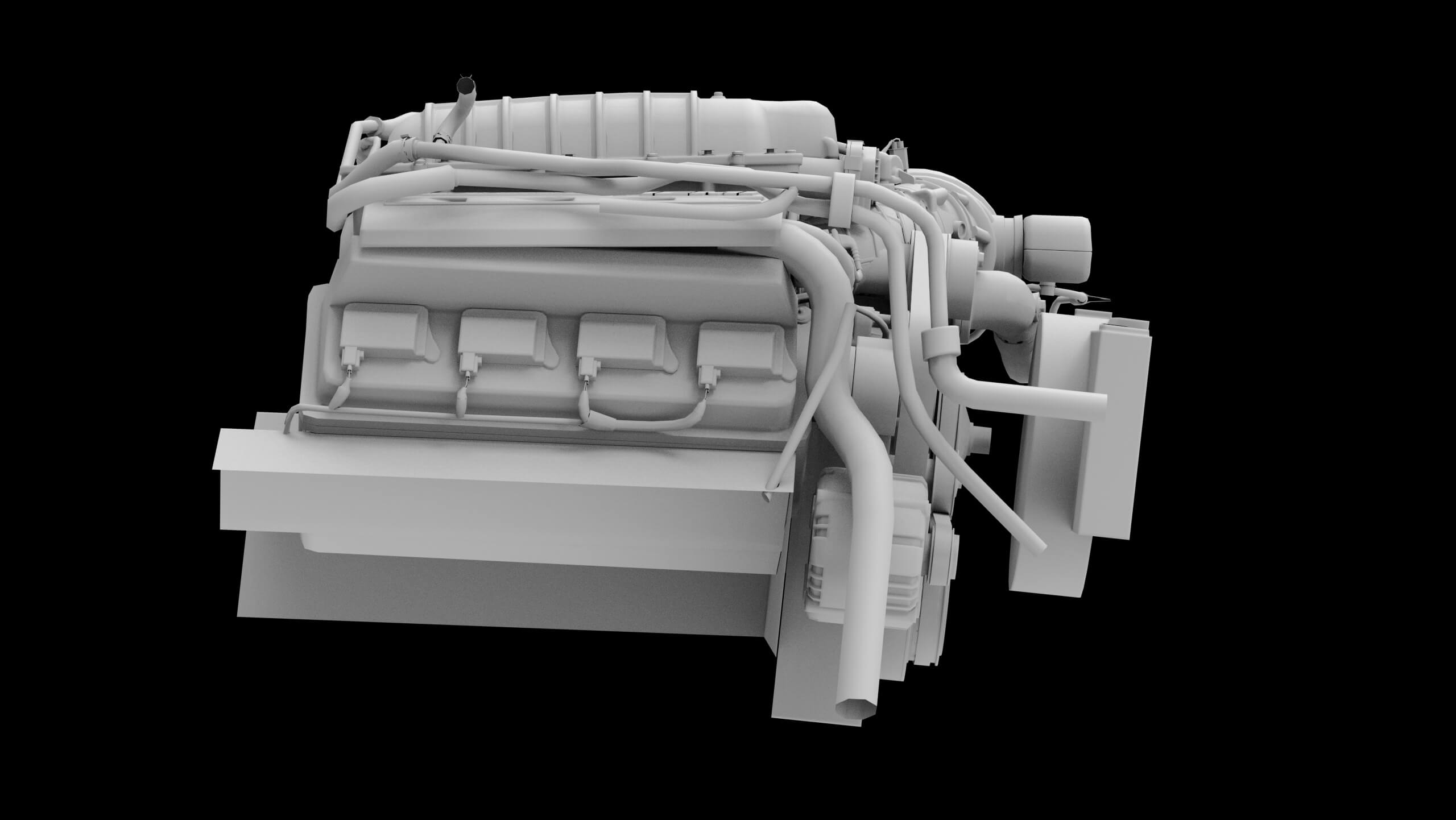 Dodge Hellcat Supercharged Hemi V8 Engine - 3D Model by impulse99