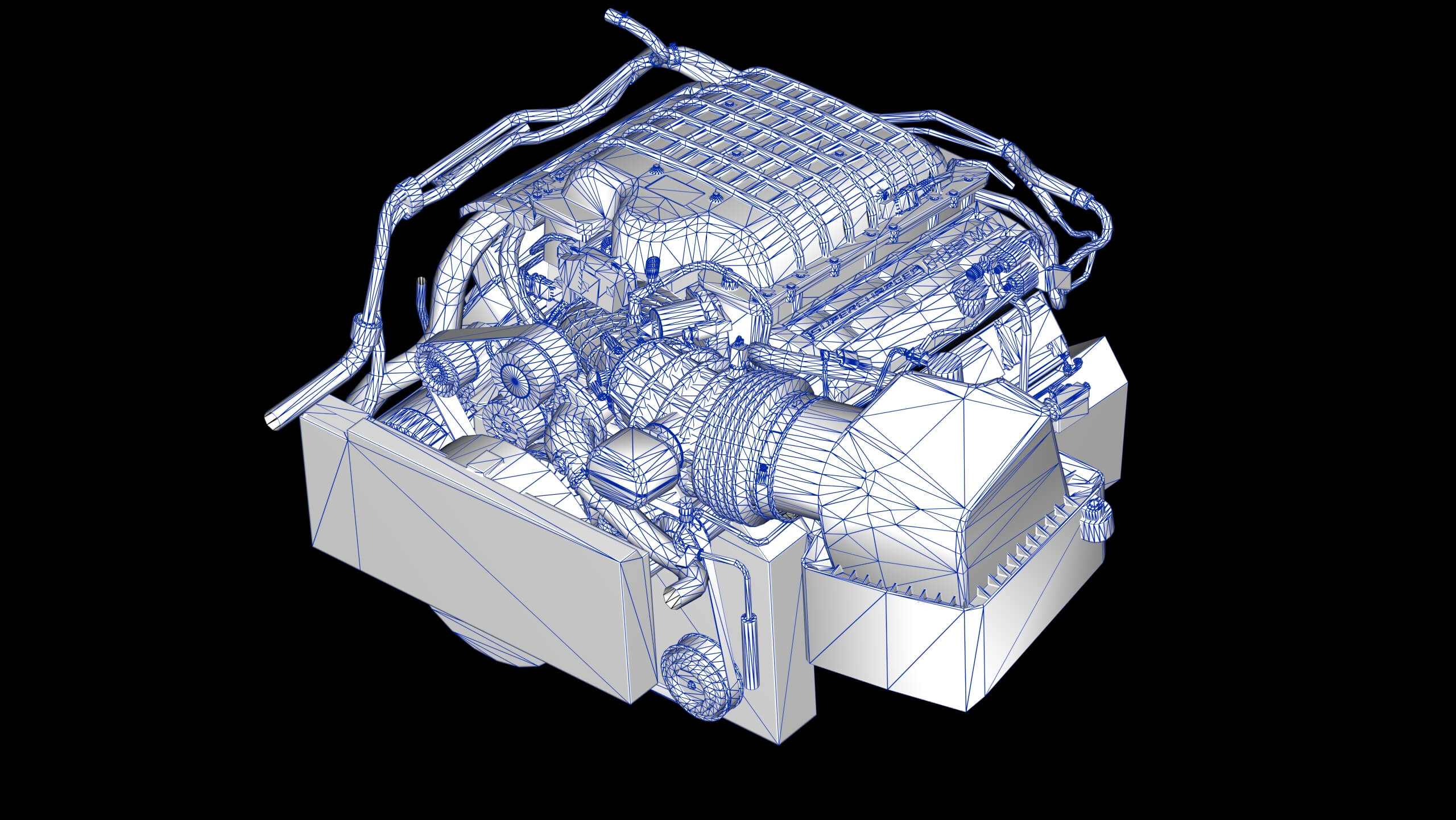 Dodge Hellcat Supercharged Hemi V8 Engine - 3D Model by impulse99