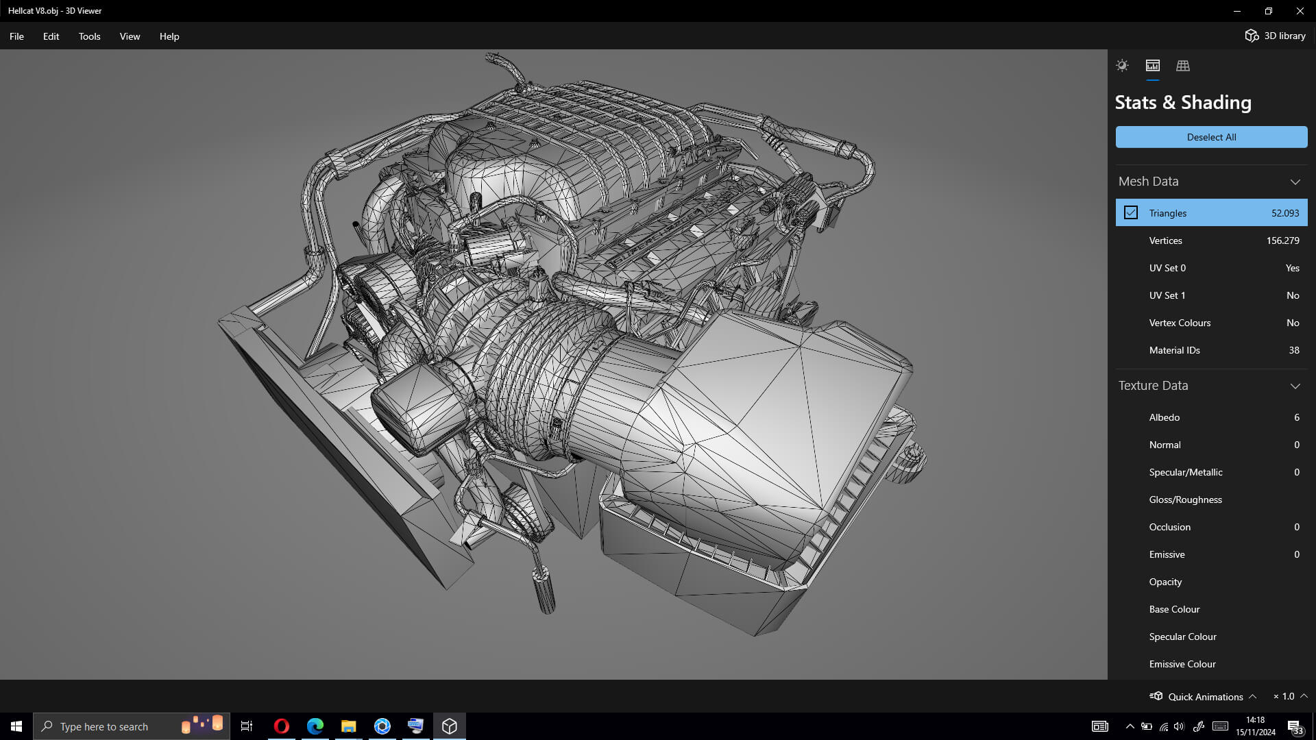Dodge Hellcat Supercharged Hemi V8 Engine - 3D Model by impulse99