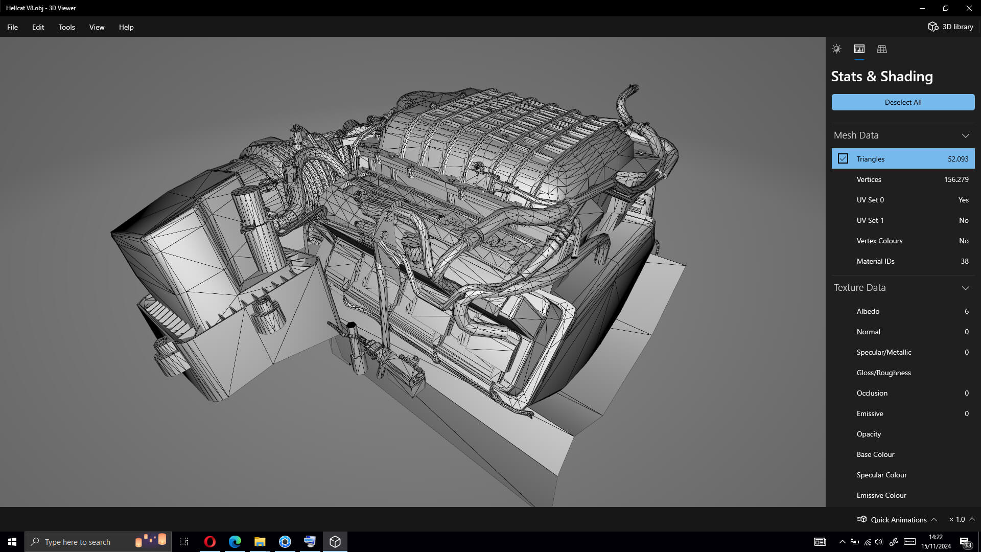 Dodge Hellcat Supercharged Hemi V8 Engine - 3D Model by impulse99