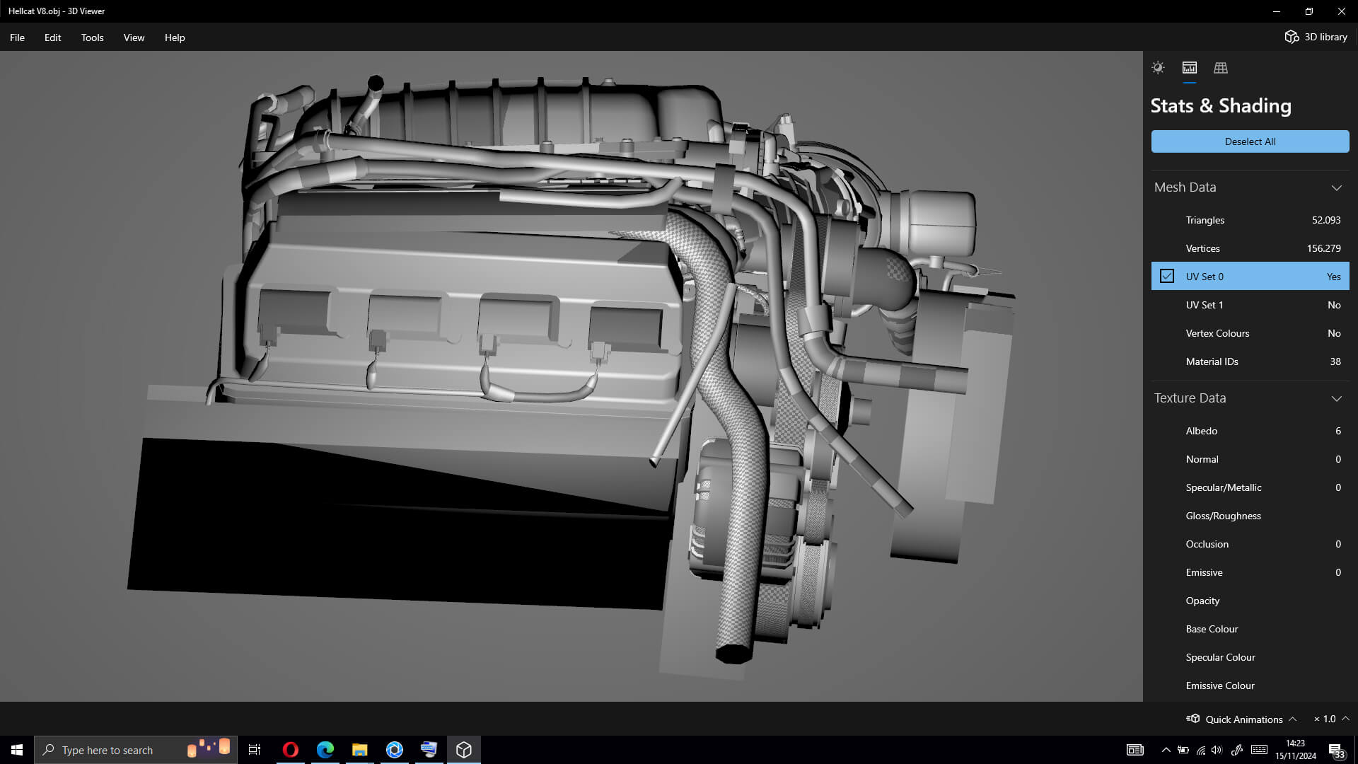 Dodge Hellcat Supercharged Hemi V8 Engine - 3D Model by impulse99