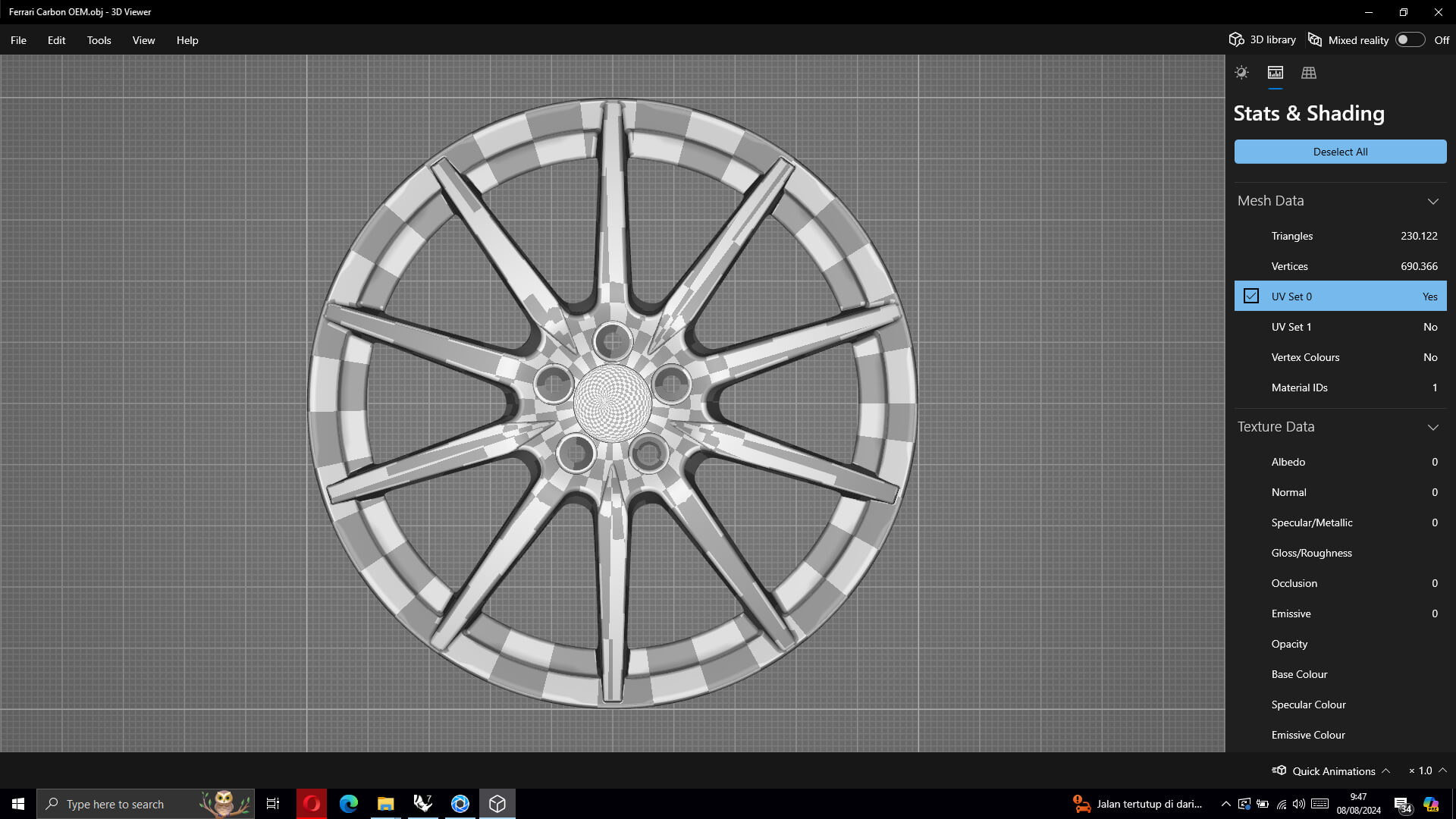 Ferrari Carbon Revolution Wheel - 3D Model by impulse99