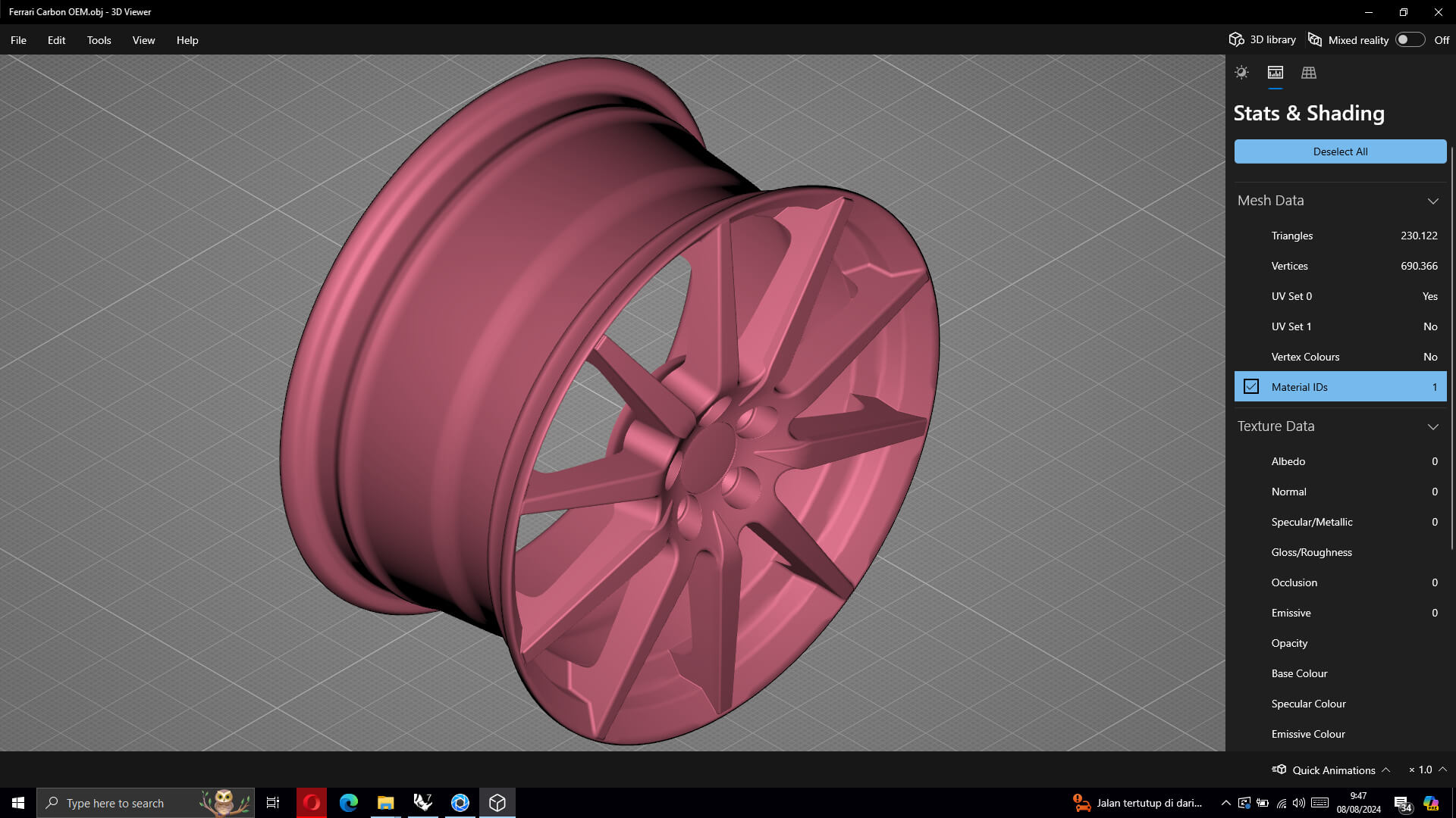 Ferrari Carbon Revolution Wheel - 3D Model by impulse99