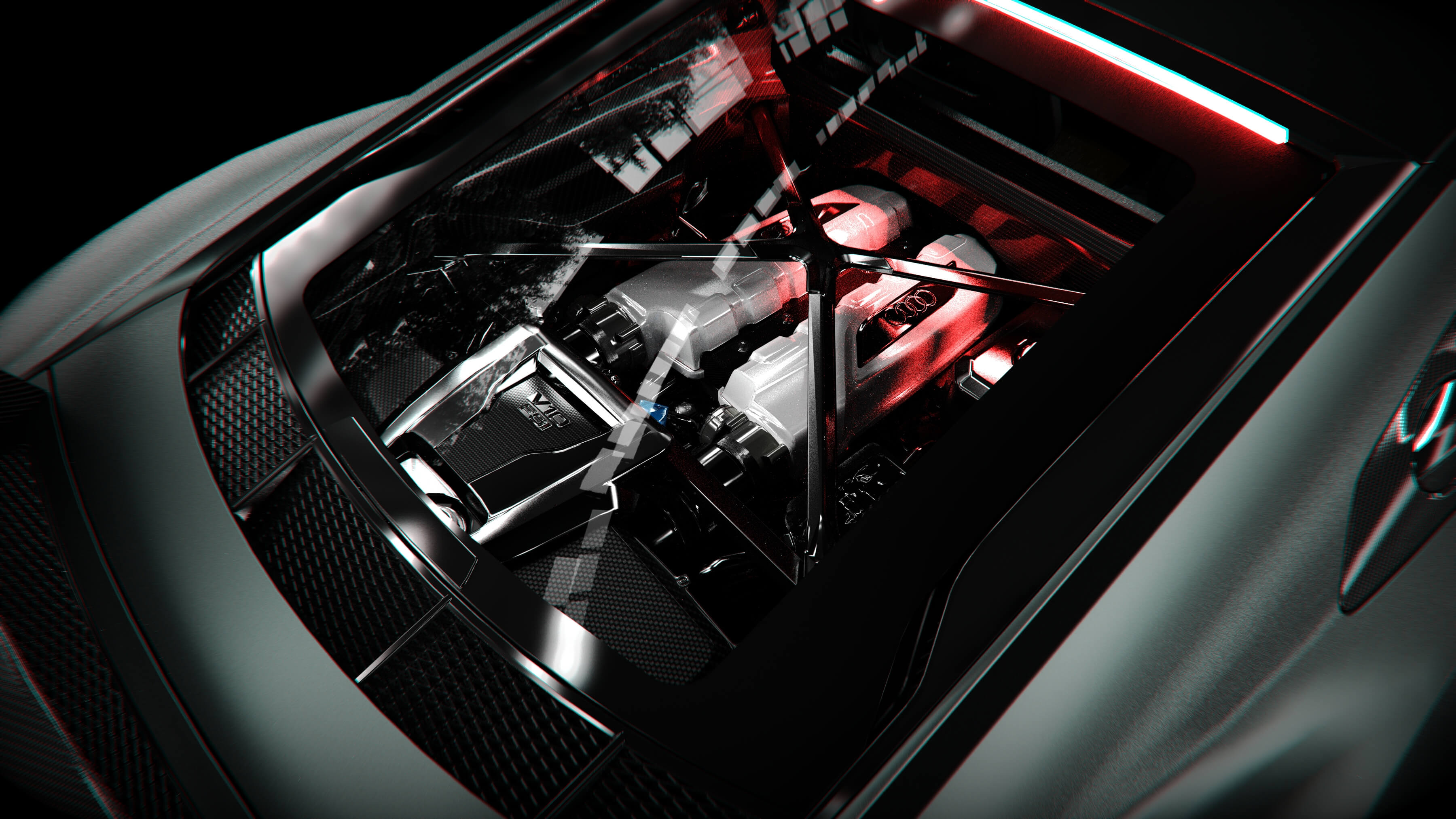 Audi R8 V10 Plus VRSTEINER 3D Render, Digital Art by impulse99