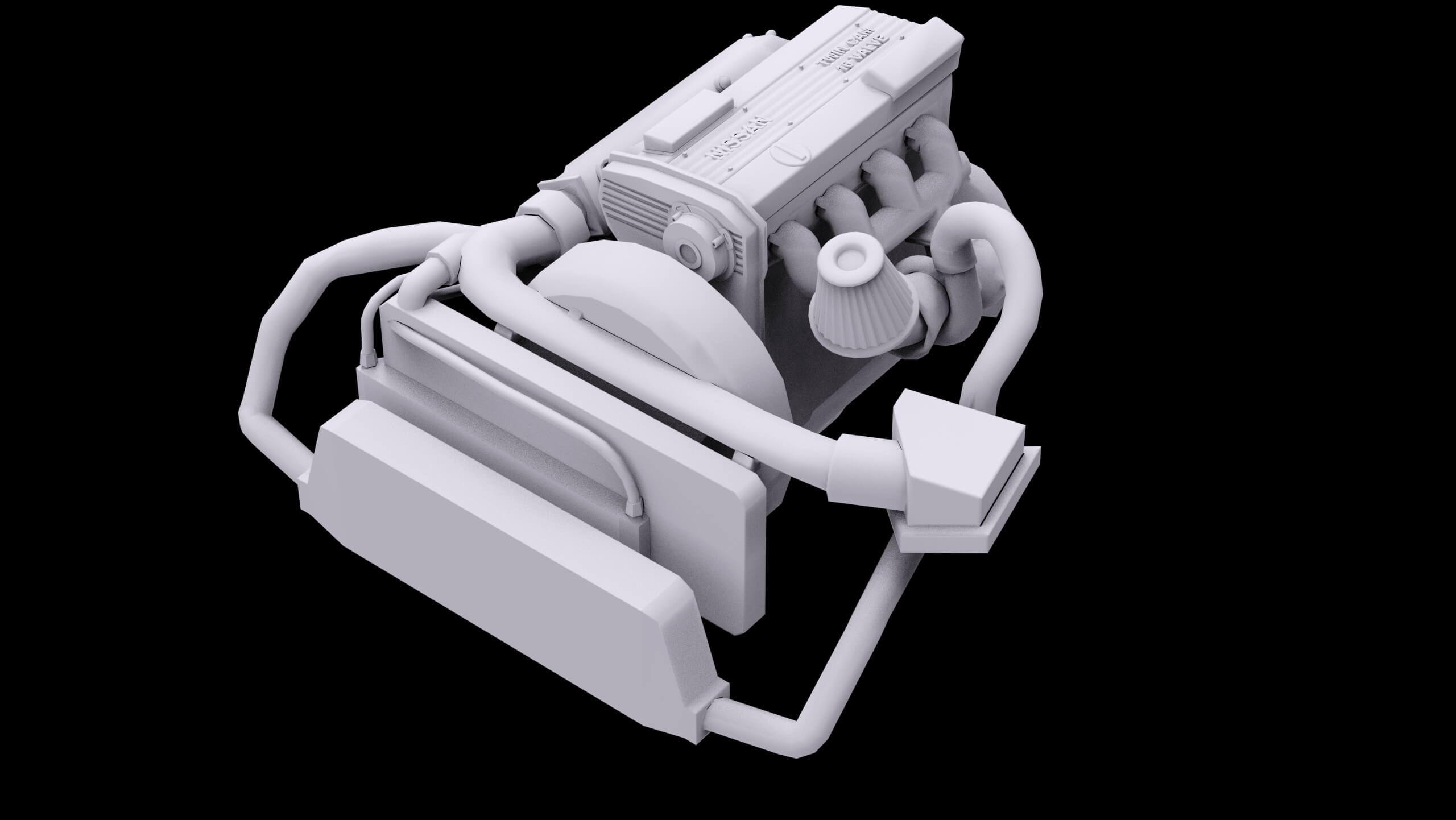 Nissan CA18DET Engine Lowpoly - 3D Model by impulse99