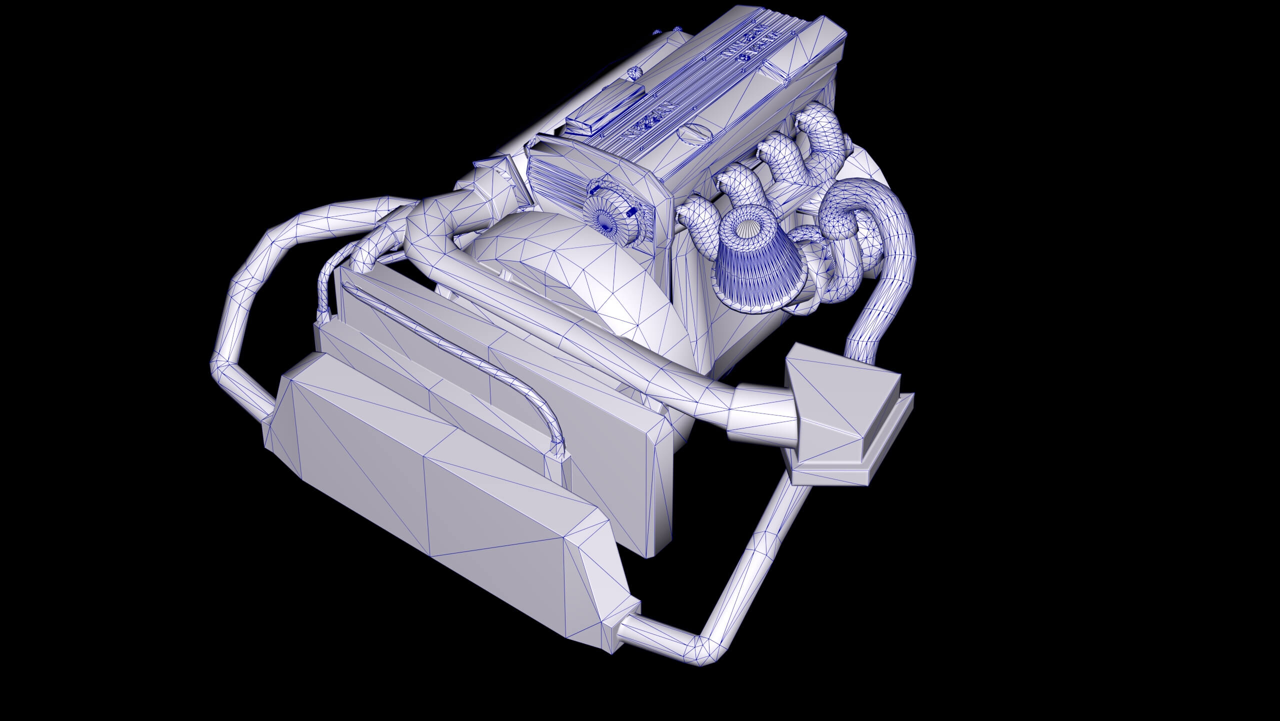 Nissan CA18DET Engine Lowpoly - 3D Model by impulse99