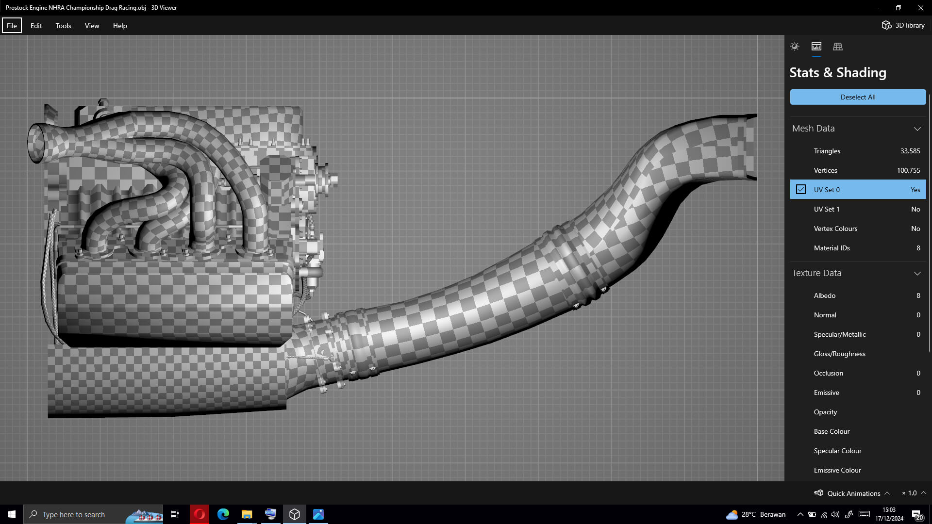 Prostock NHRA Drag Race V8 Engine - 3D Model by impulse99