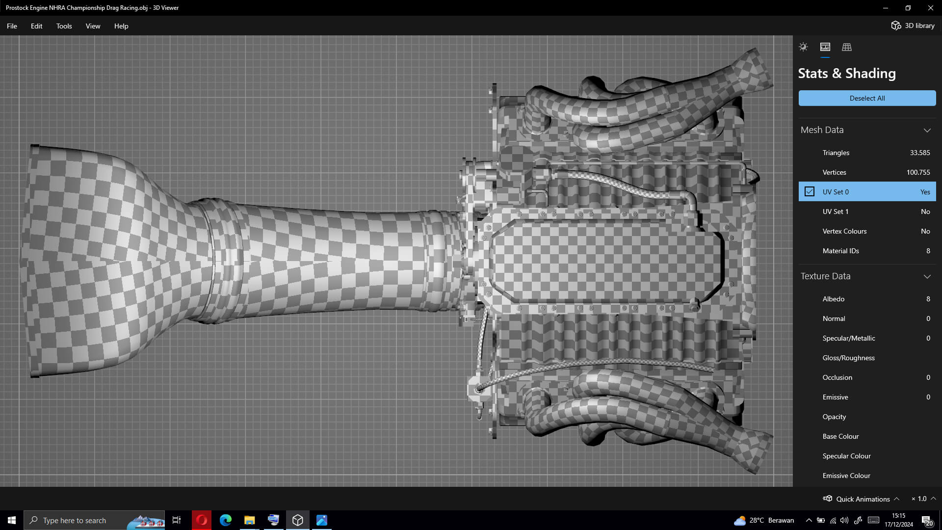 Prostock NHRA Drag Race V8 Engine - 3D Model by impulse99