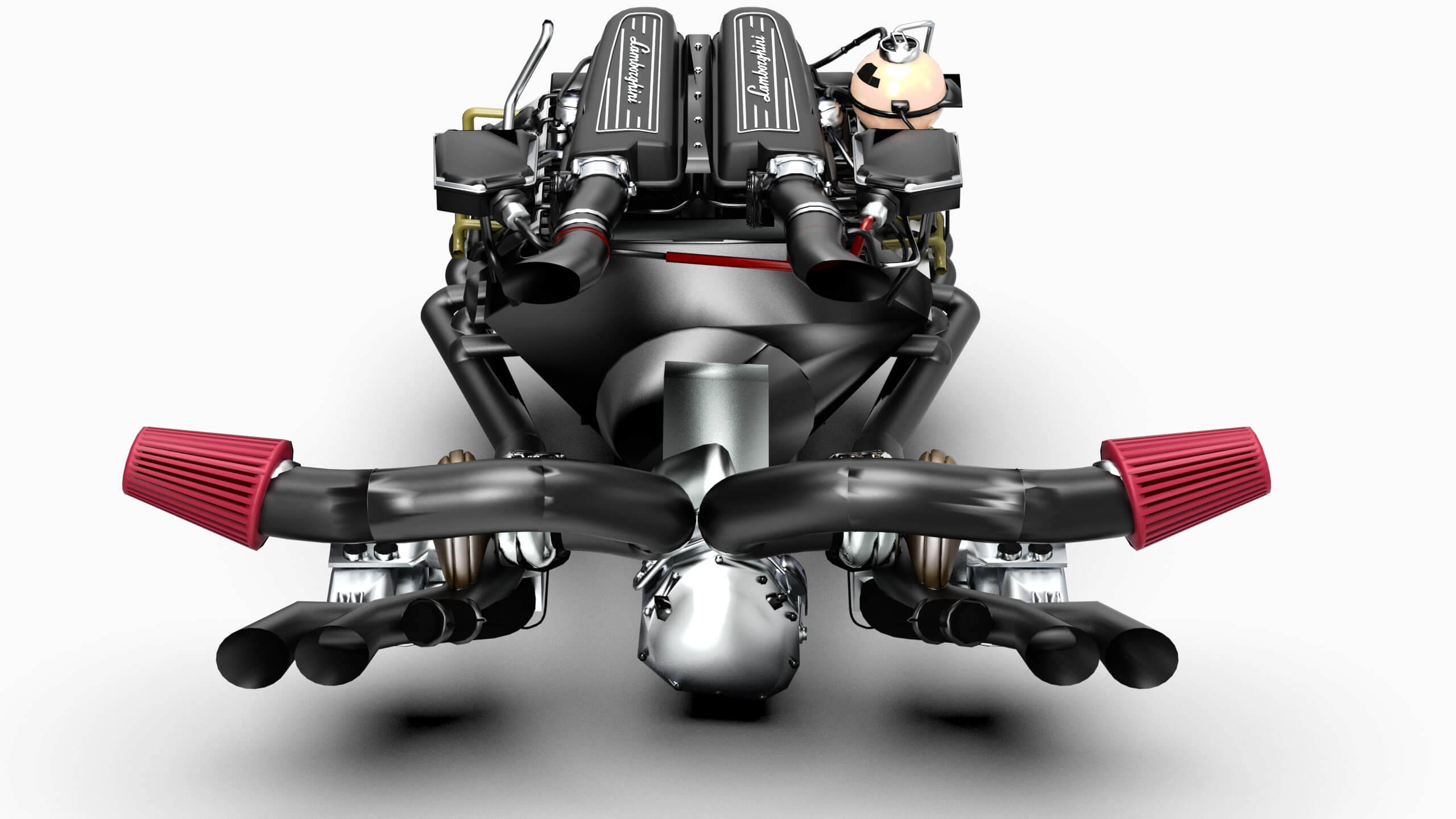 Twin-Turbo V10 Lamborghini Engine 3D Model by impulse99