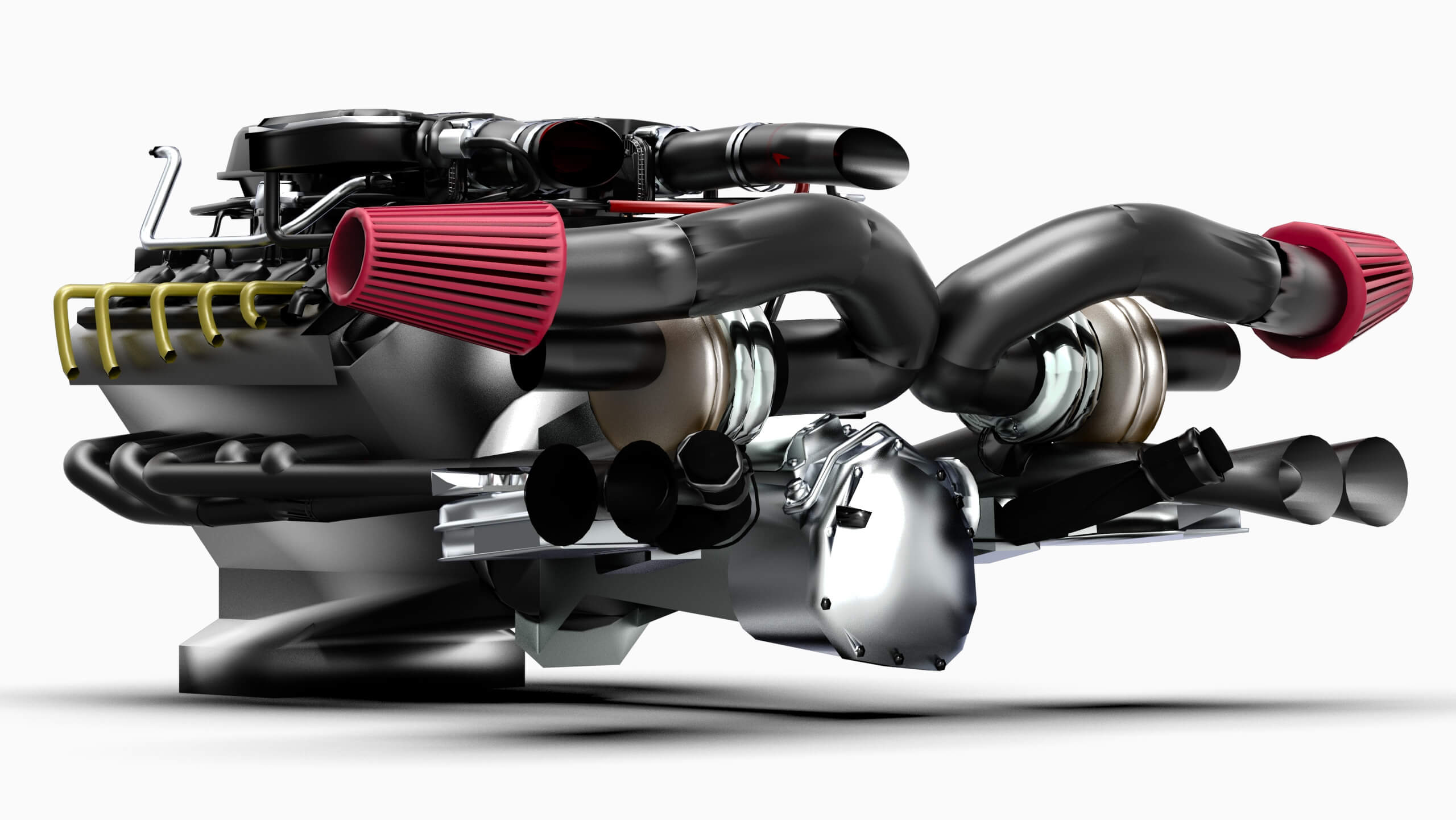 Twin-Turbo V10 Lamborghini Engine 3D Model by impulse99