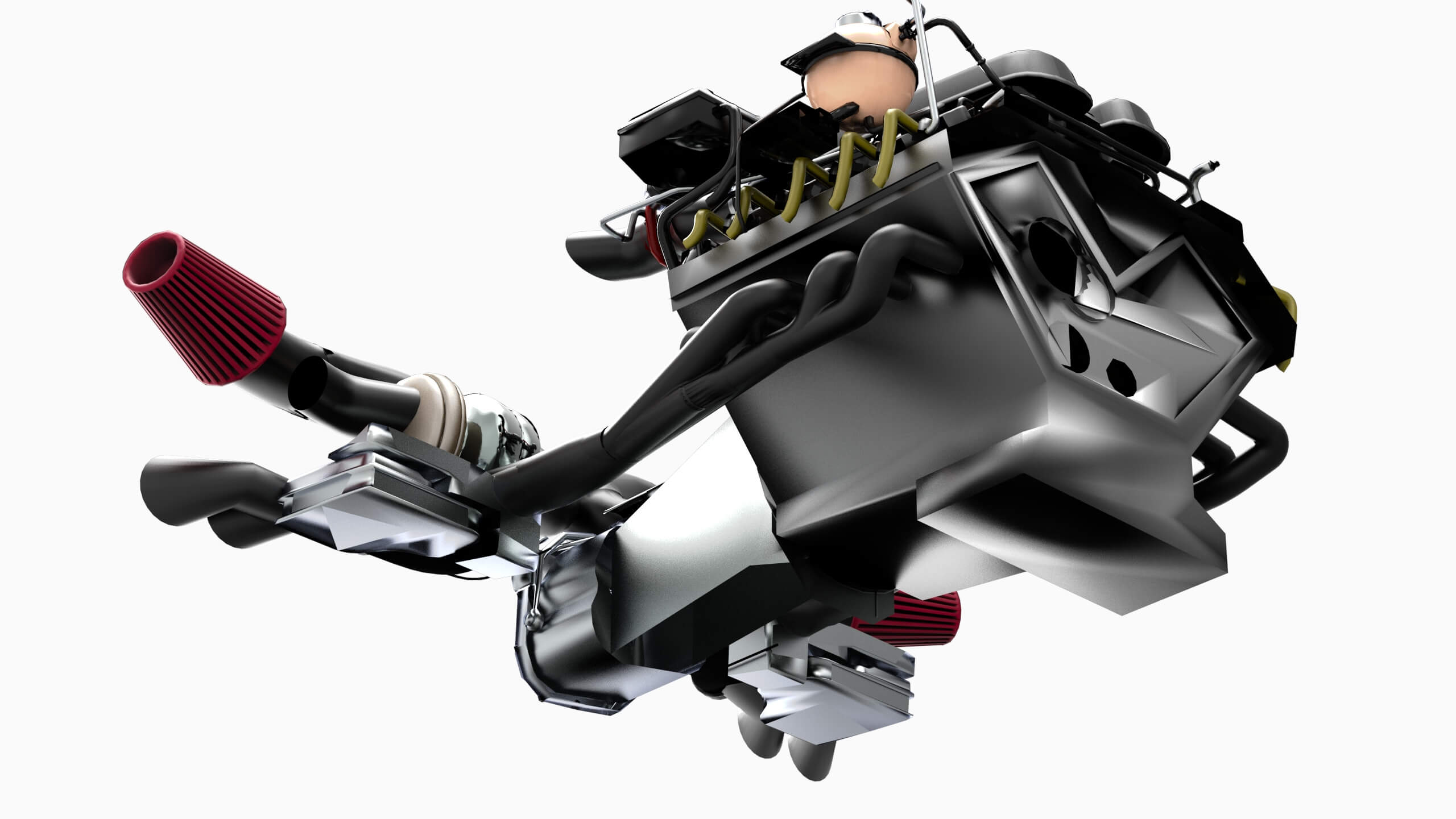 Twin-Turbo V10 Lamborghini Engine 3D Model by impulse99