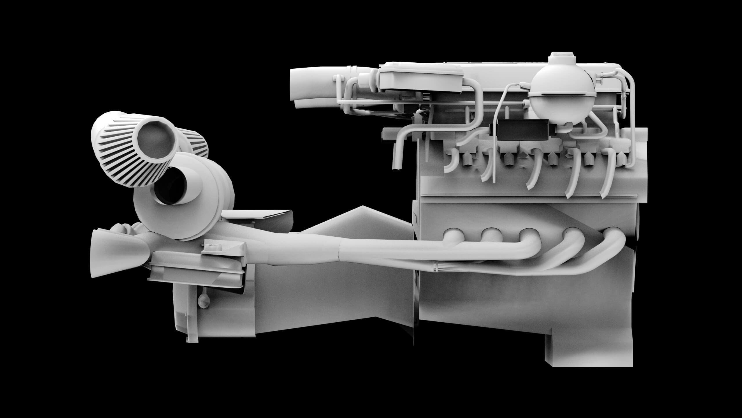 Twin-Turbo V10 Lamborghini Engine 3D Model by impulse99