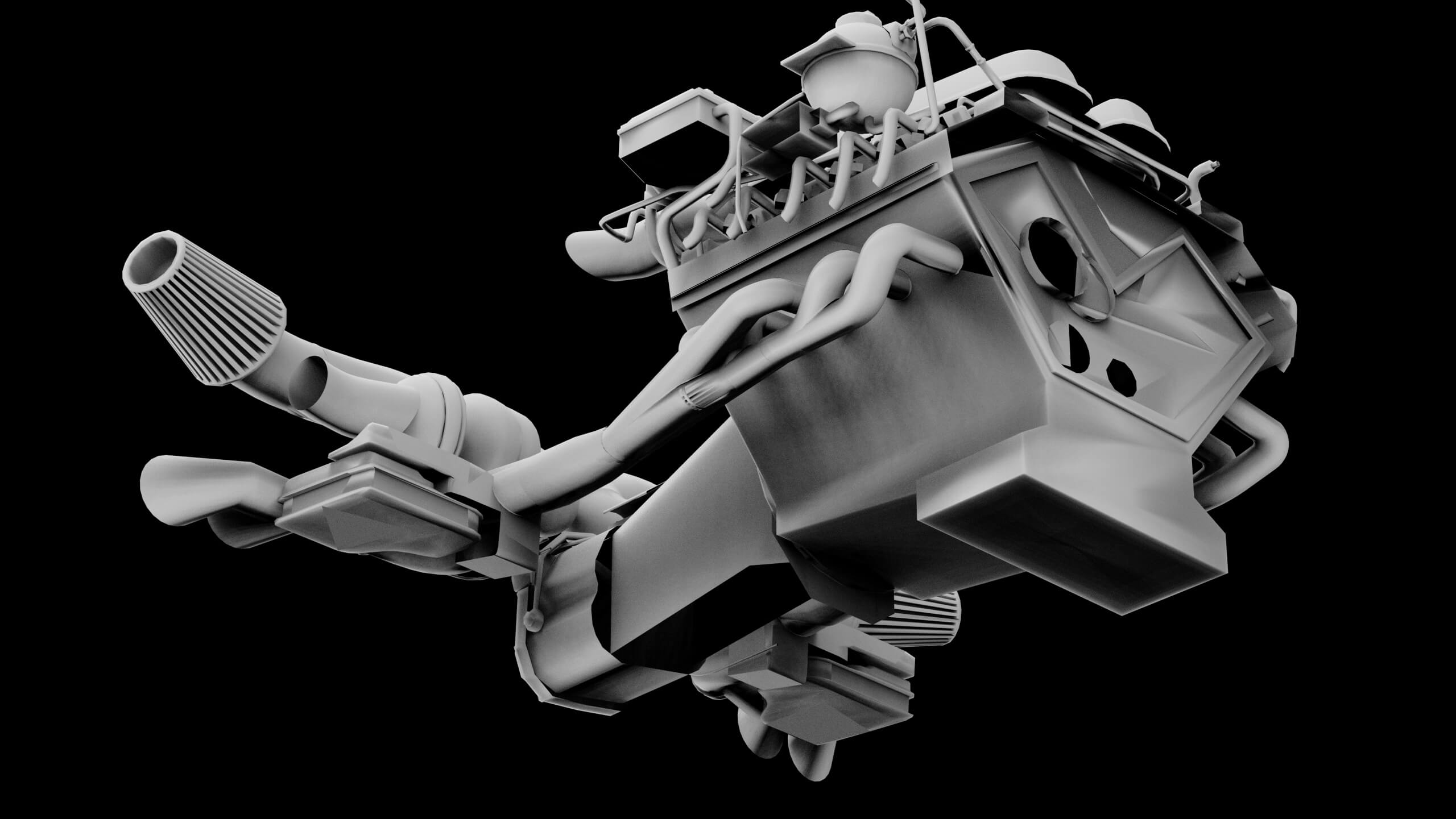 Twin-Turbo V10 Lamborghini Engine 3D Model by impulse99