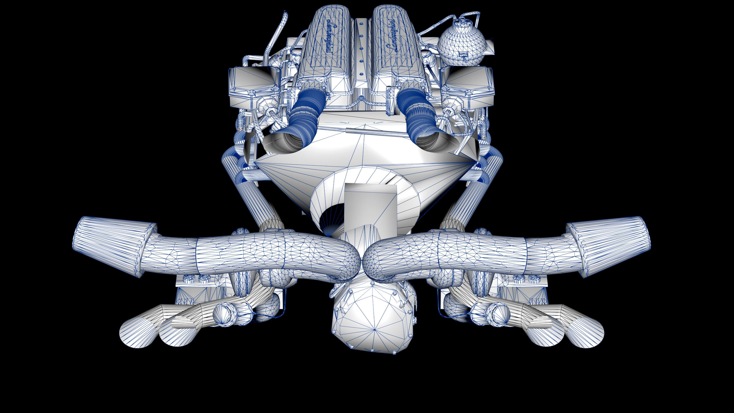 Twin-Turbo V10 Lamborghini Engine 3D Model by impulse99