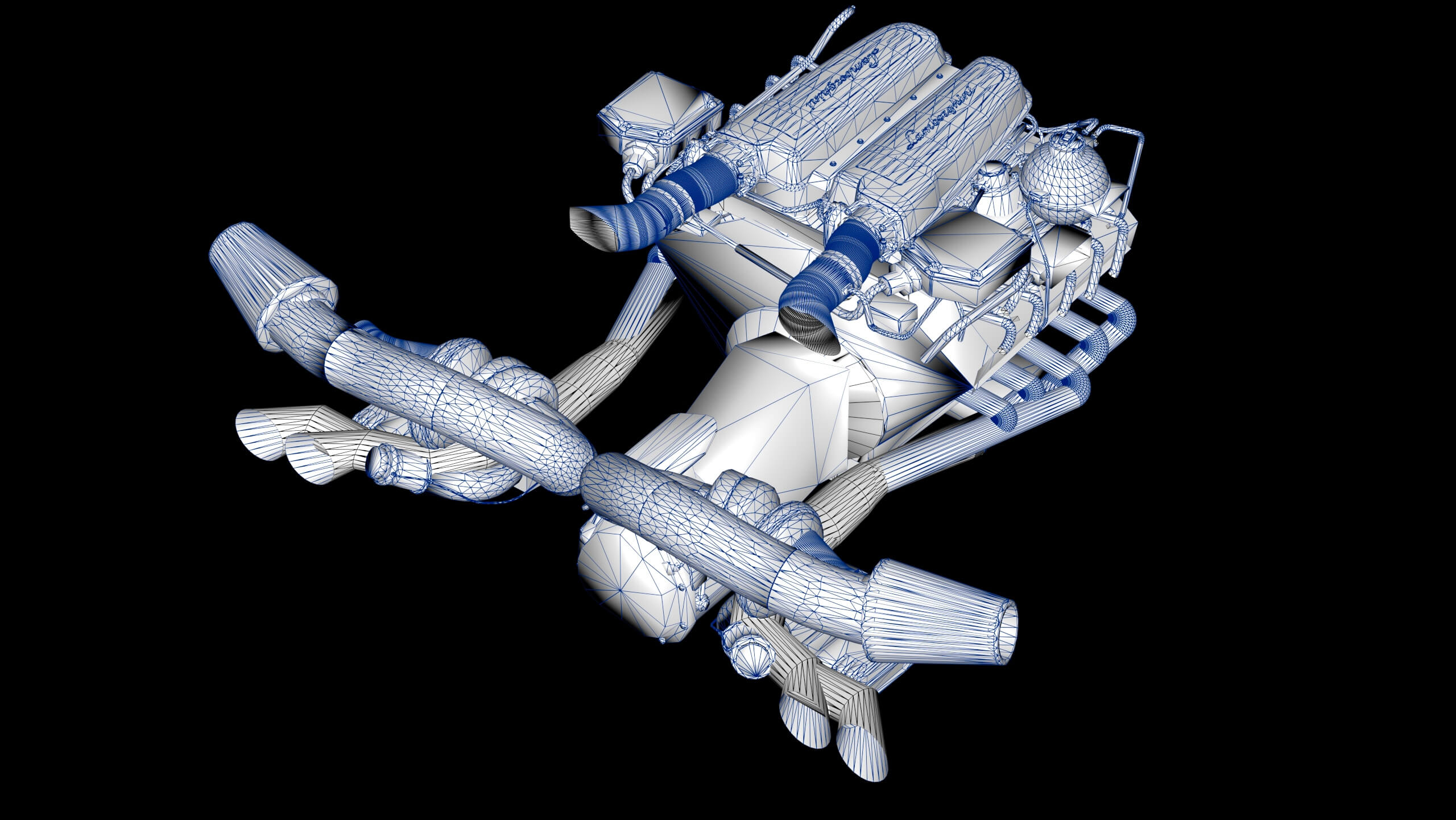 Twin-Turbo V10 Lamborghini Engine 3D Model by impulse99