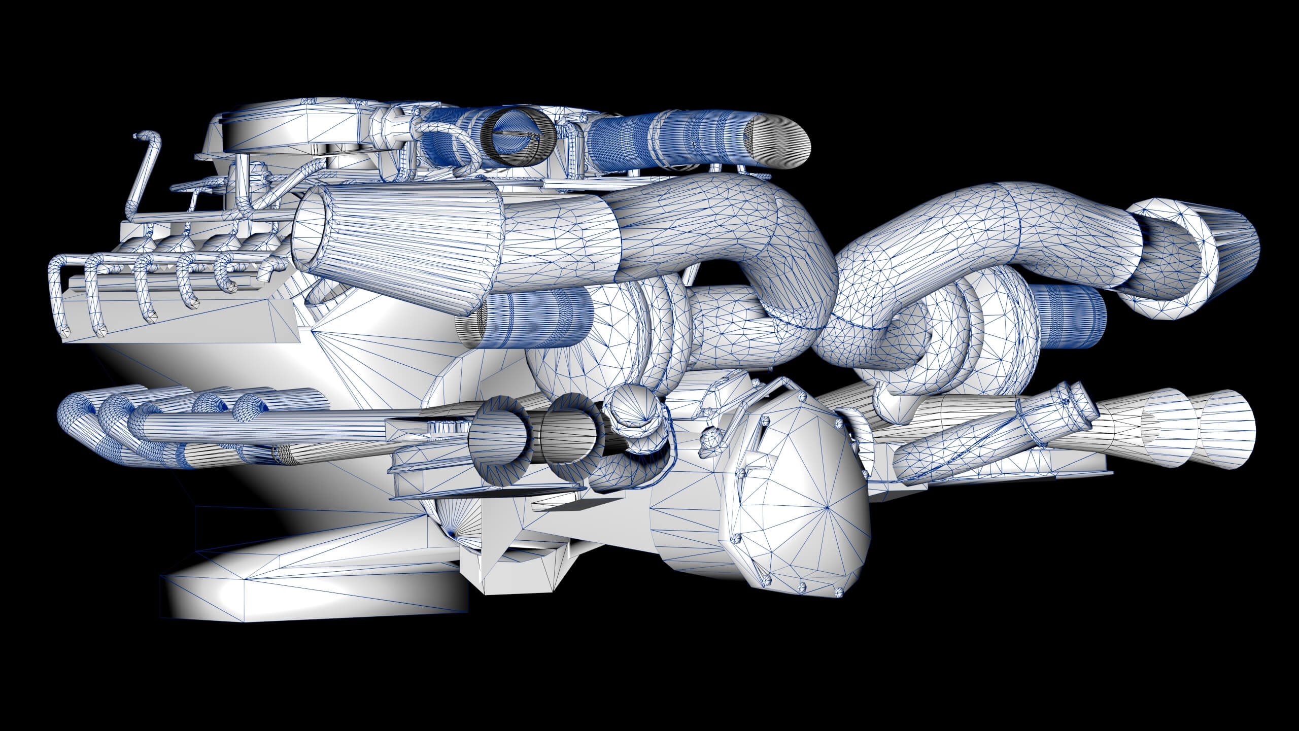 Twin-Turbo V10 Lamborghini Engine 3D Model by impulse99