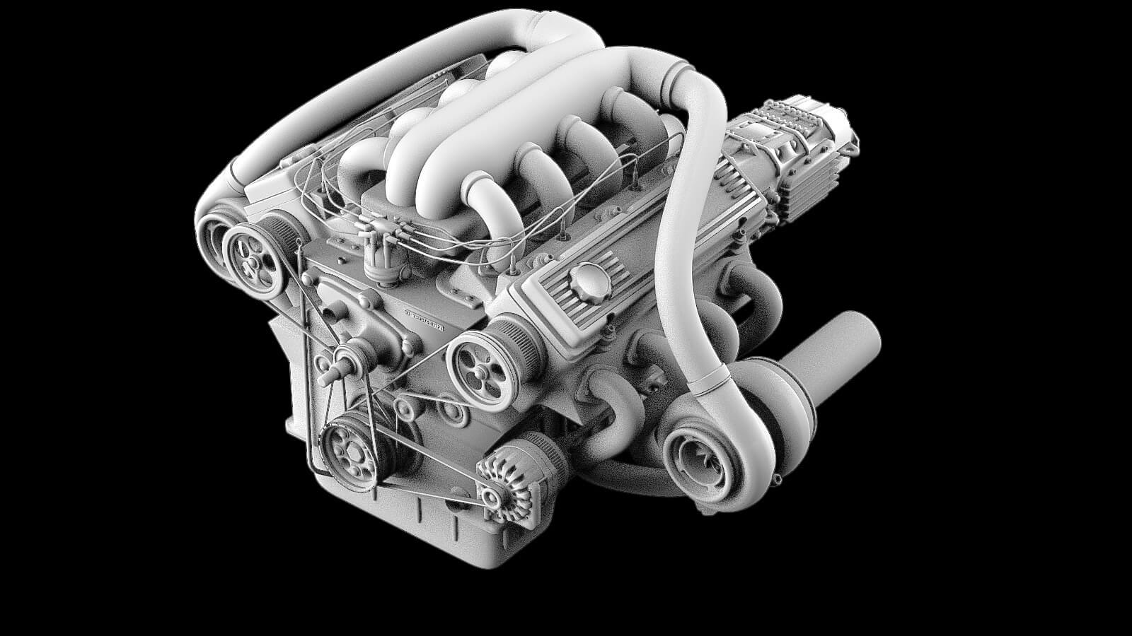Twin Turbo V8 Engine - 3D Model by impulse99