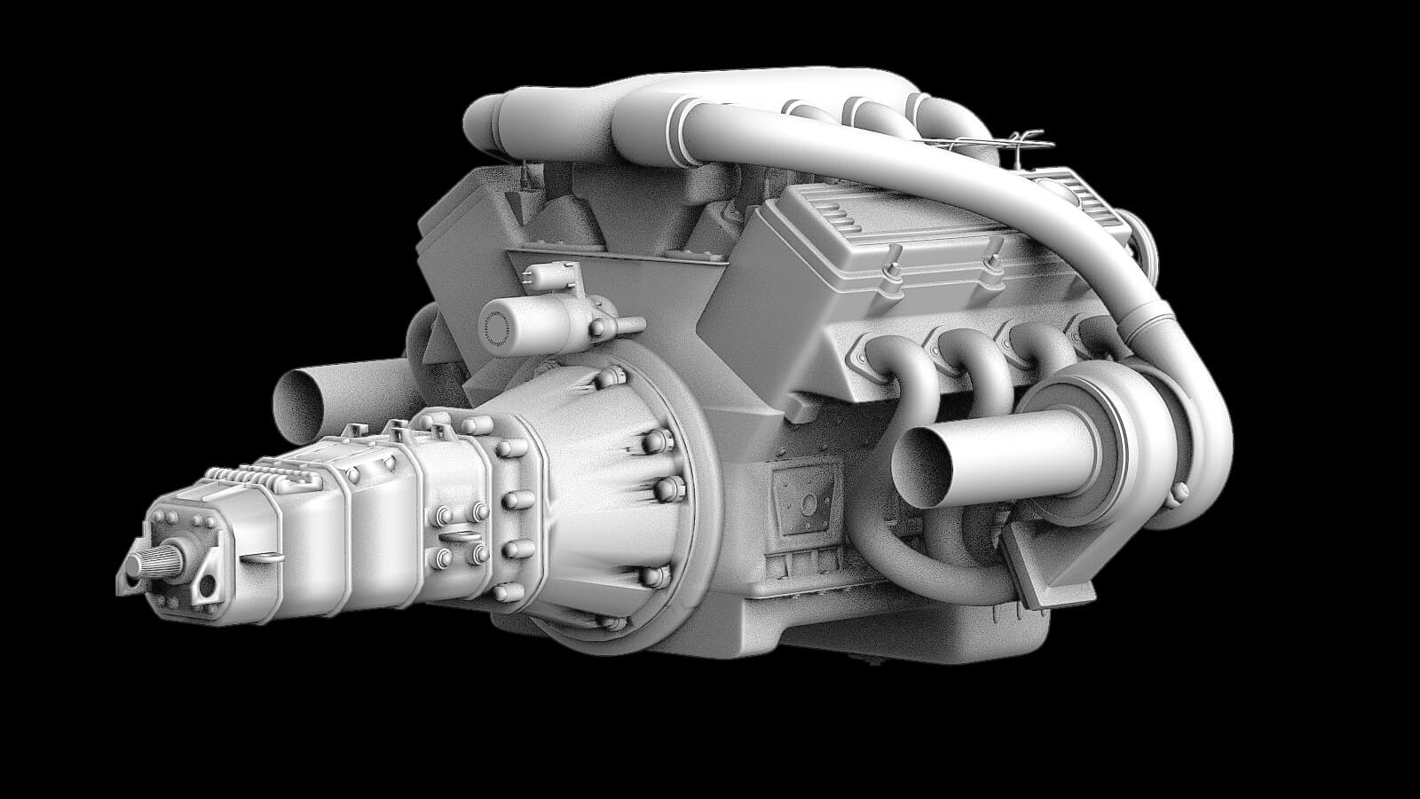 Twin Turbo V8 Engine - 3D Model by impulse99