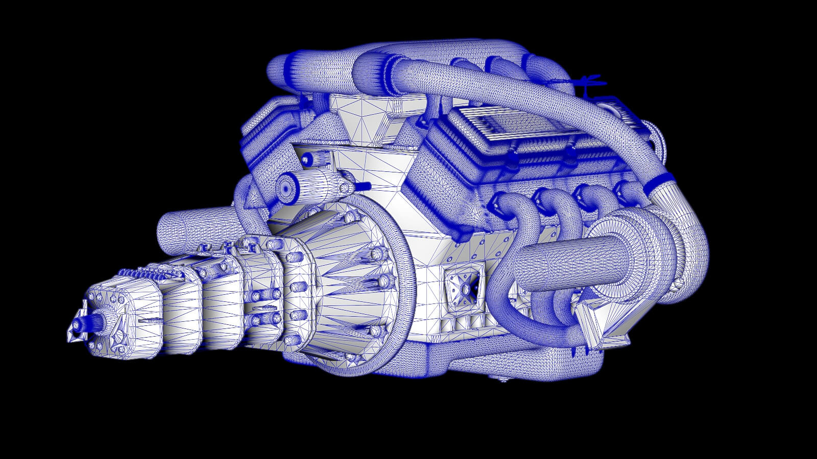 Twin Turbo V8 Engine - 3D Model by impulse99