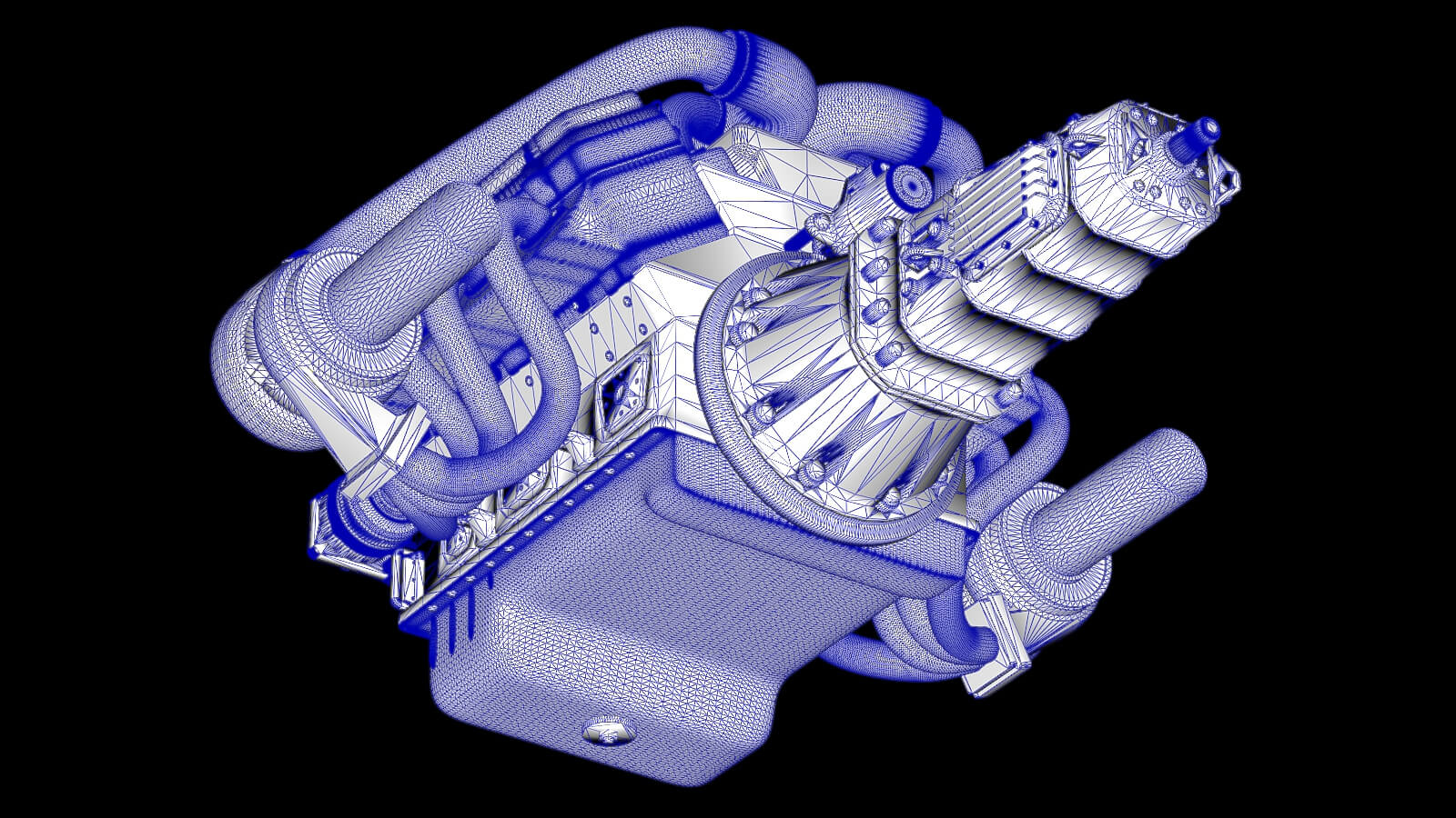 Twin Turbo V8 Engine - 3D Model by impulse99