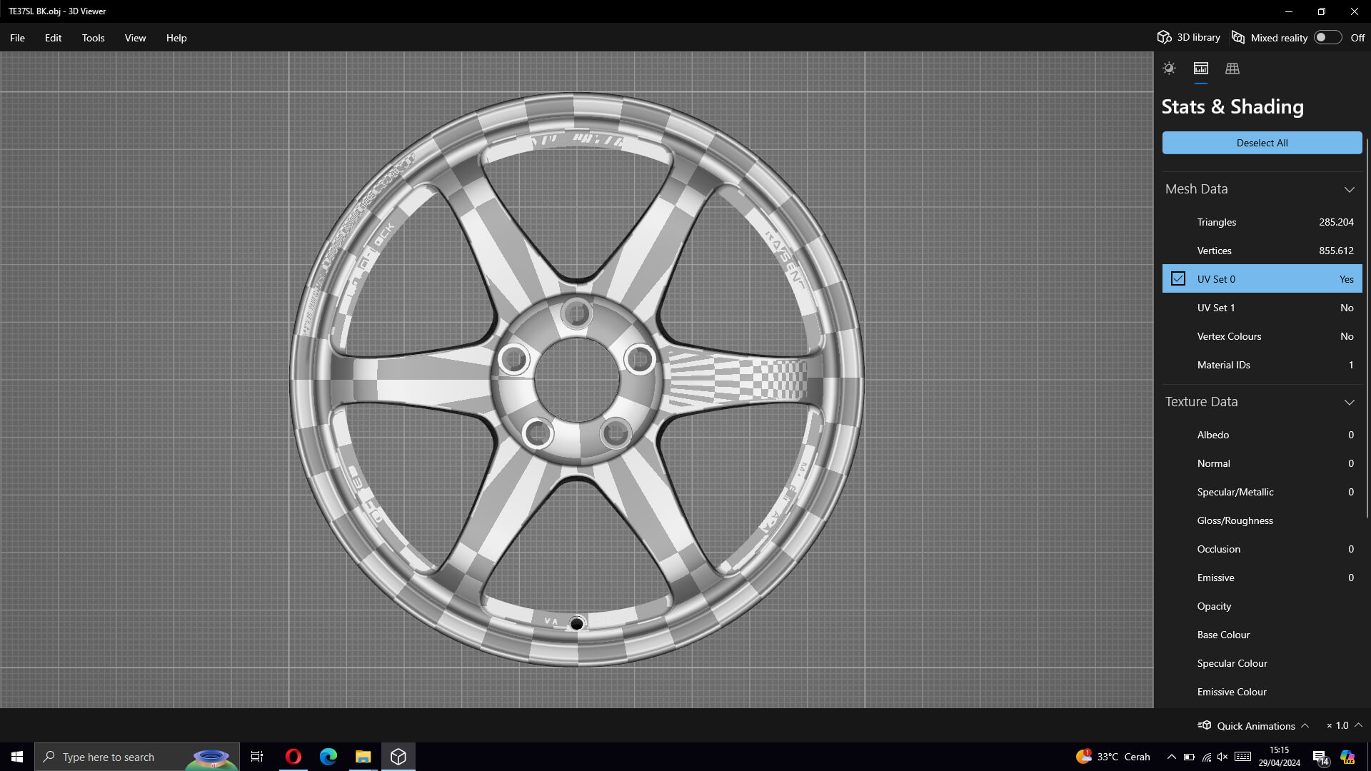 Volk Rays TE37 SL Black Edition - 3D Model by impulse99