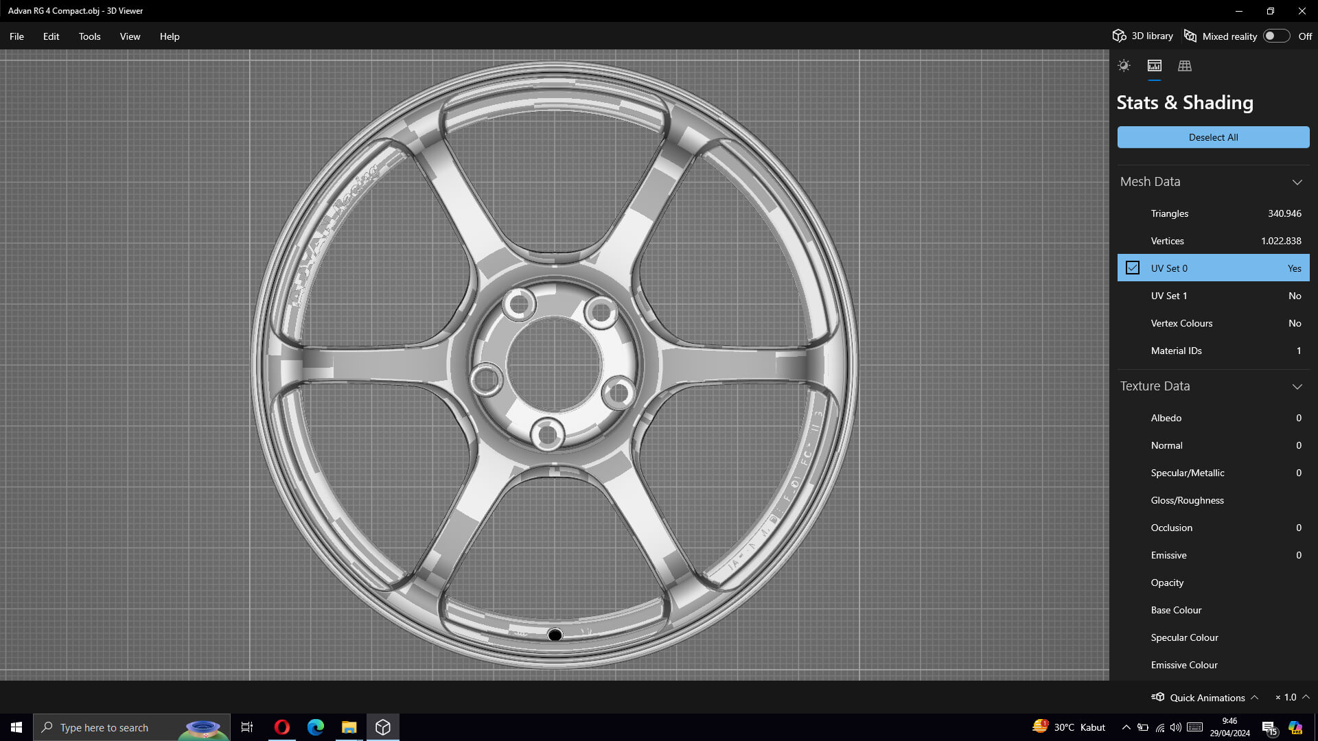 Yokohama Advan RG-4 C 3D Model by impulse99