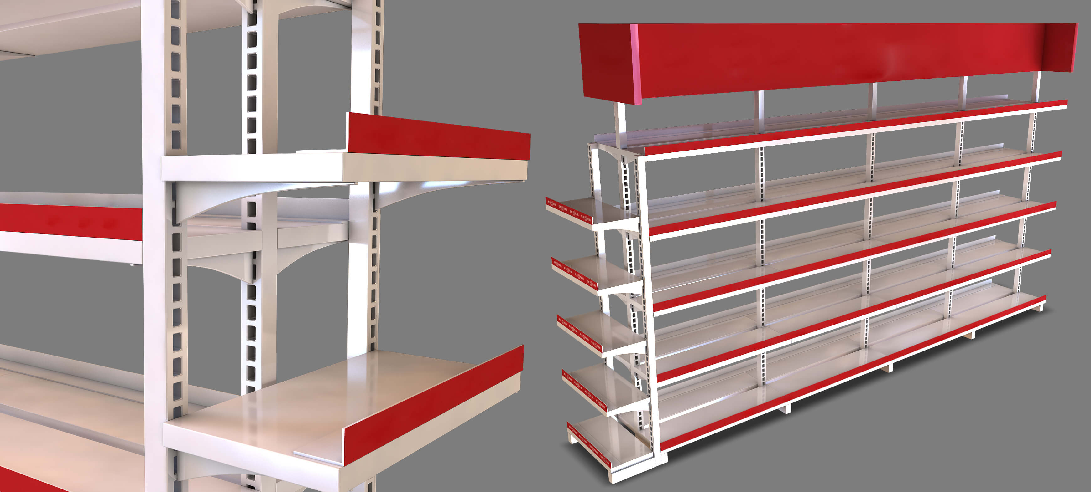 Supermarket Shelves - 3D Model by imranghaffar