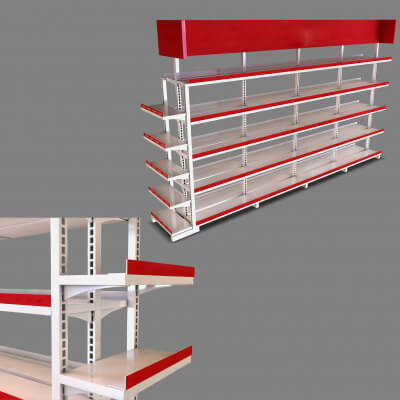 Supermarket Shelves - 3D Model by imranghaffar