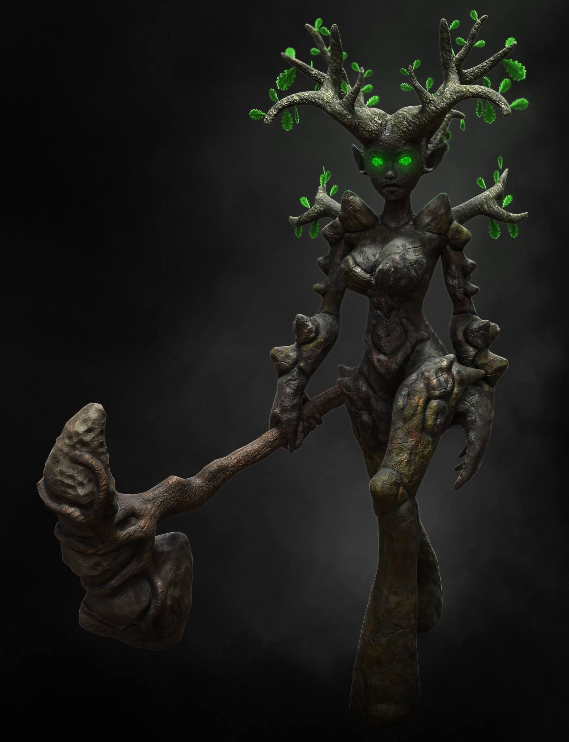 Female Earth Elemental - 3D Model by Inalaatzu
