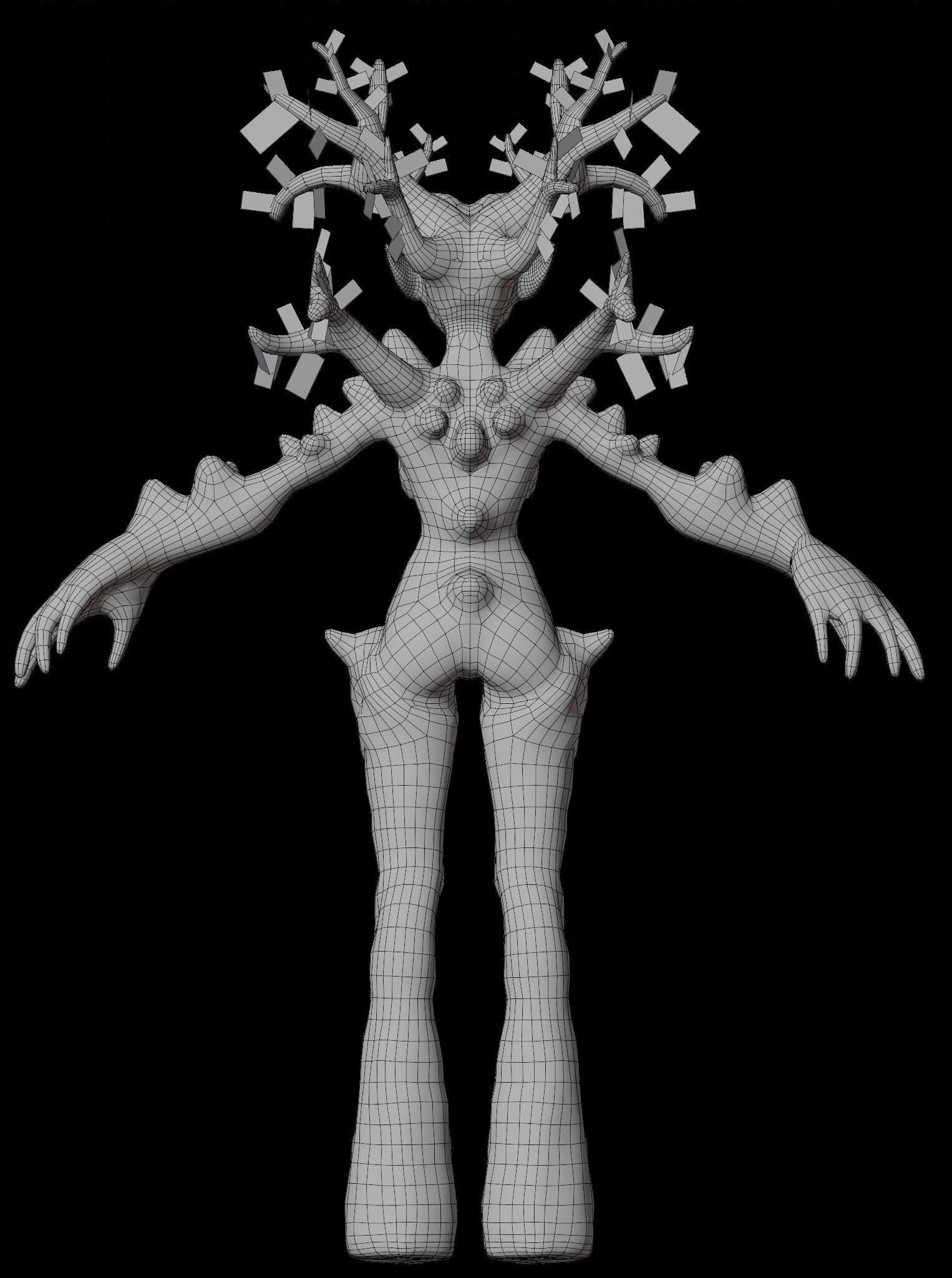 Female Earth Elemental - 3D Model by Inalaatzu