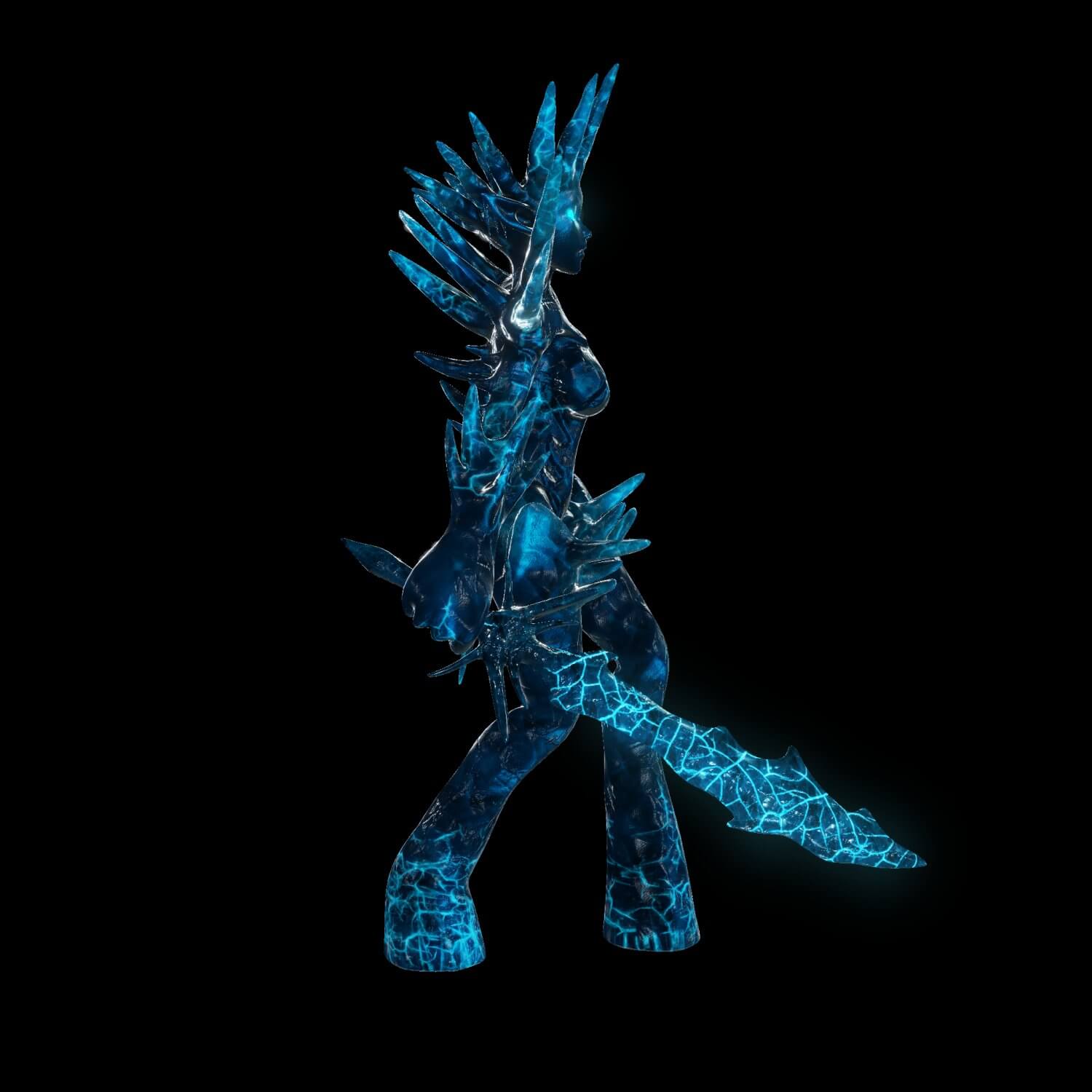 Female Ice Elemental - 3D Model by Inalaatzu