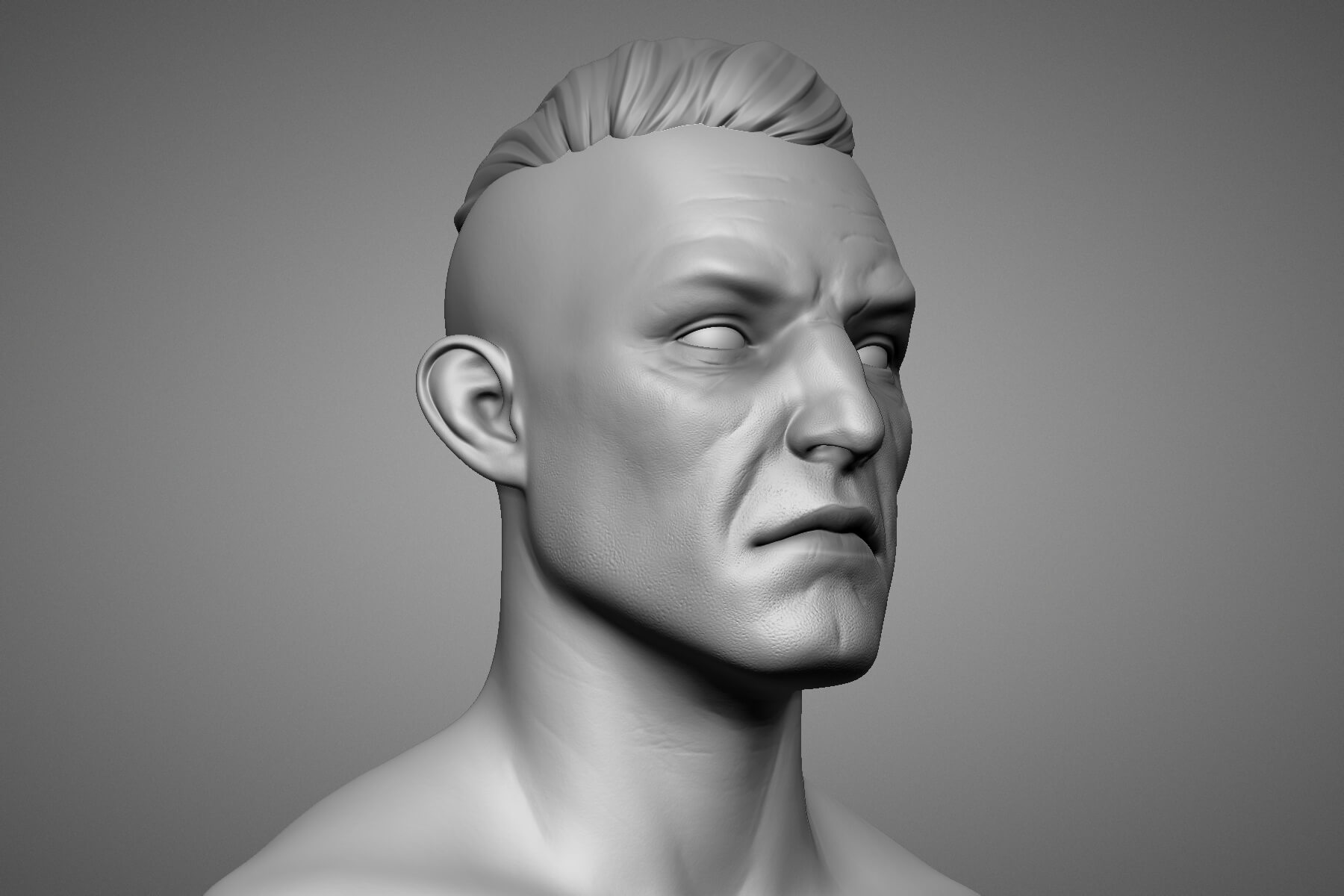 Brute Male Head Sculpt 1 - 3D Model by IndieArt