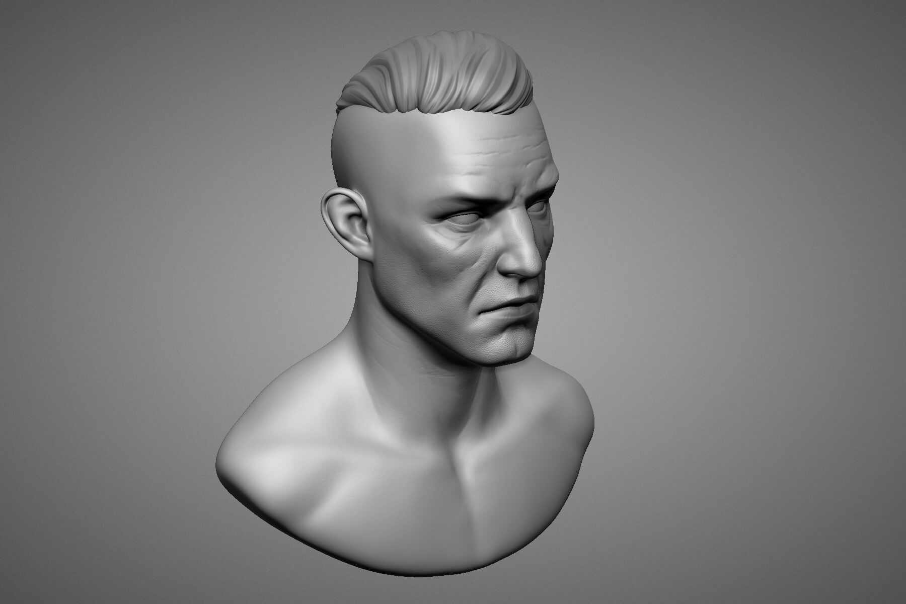 Brute Male Head Sculpt 1 - 3D Model by IndieArt