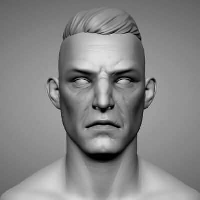Brute Male Head Sculpt 1 - 3D Model by IndieArt
