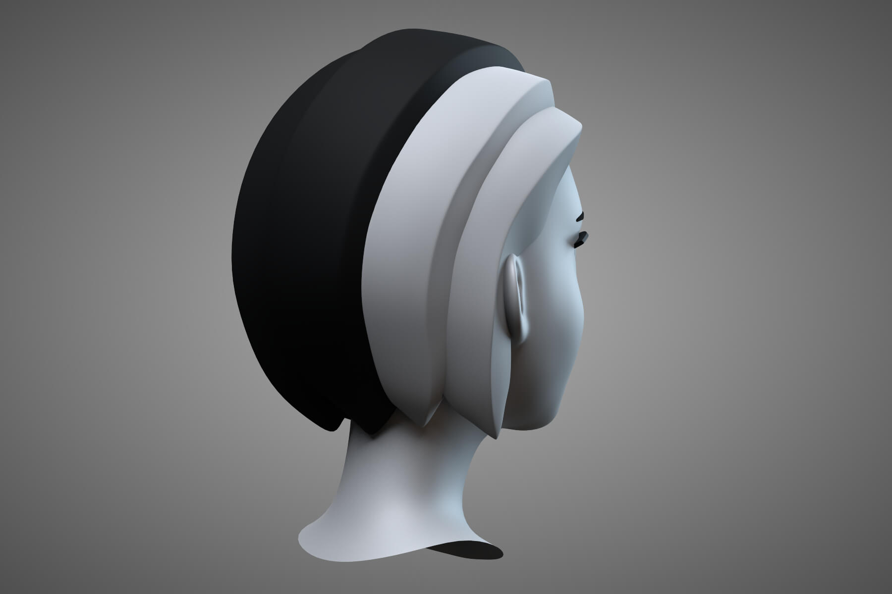 Cartoon Female Head - 3D Model by IndieArt