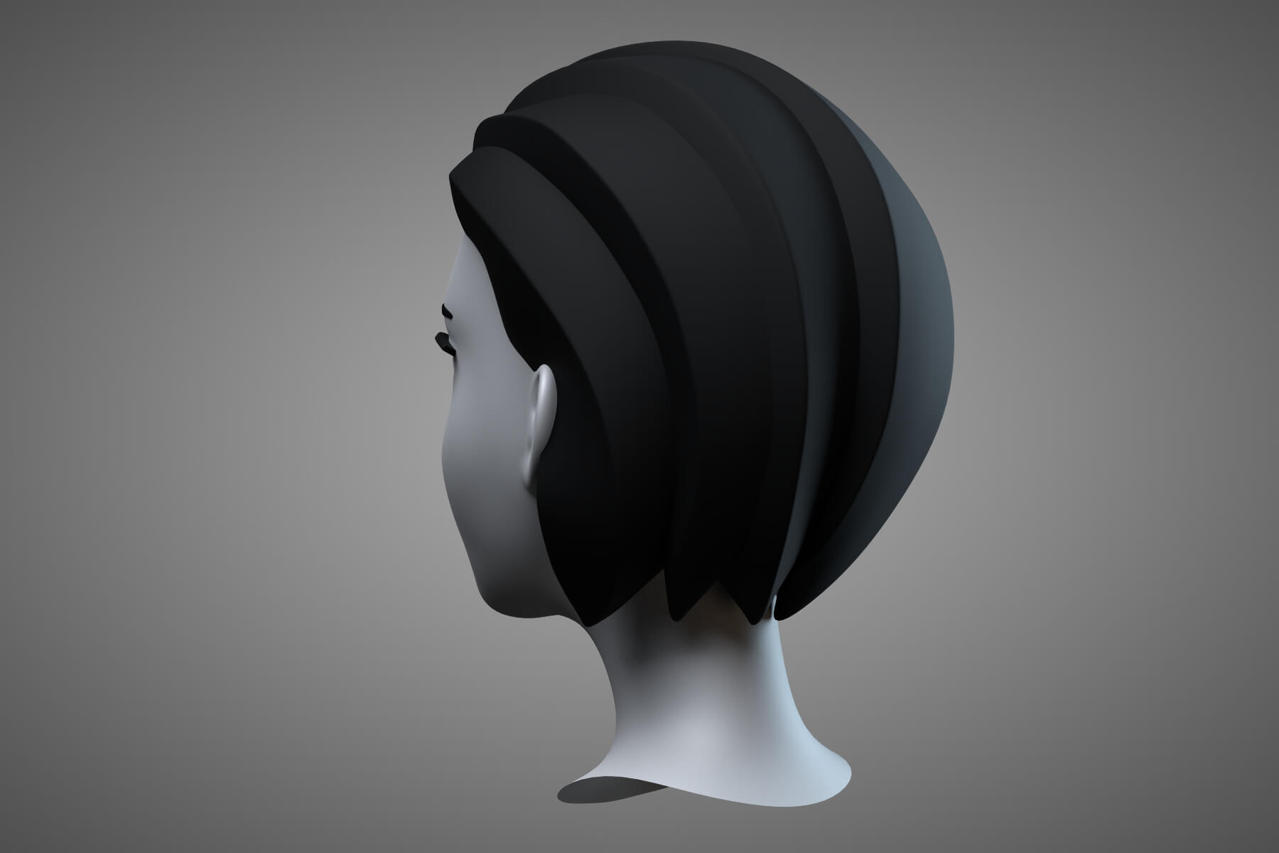 Cartoon Female Head - 3D Model by IndieArt