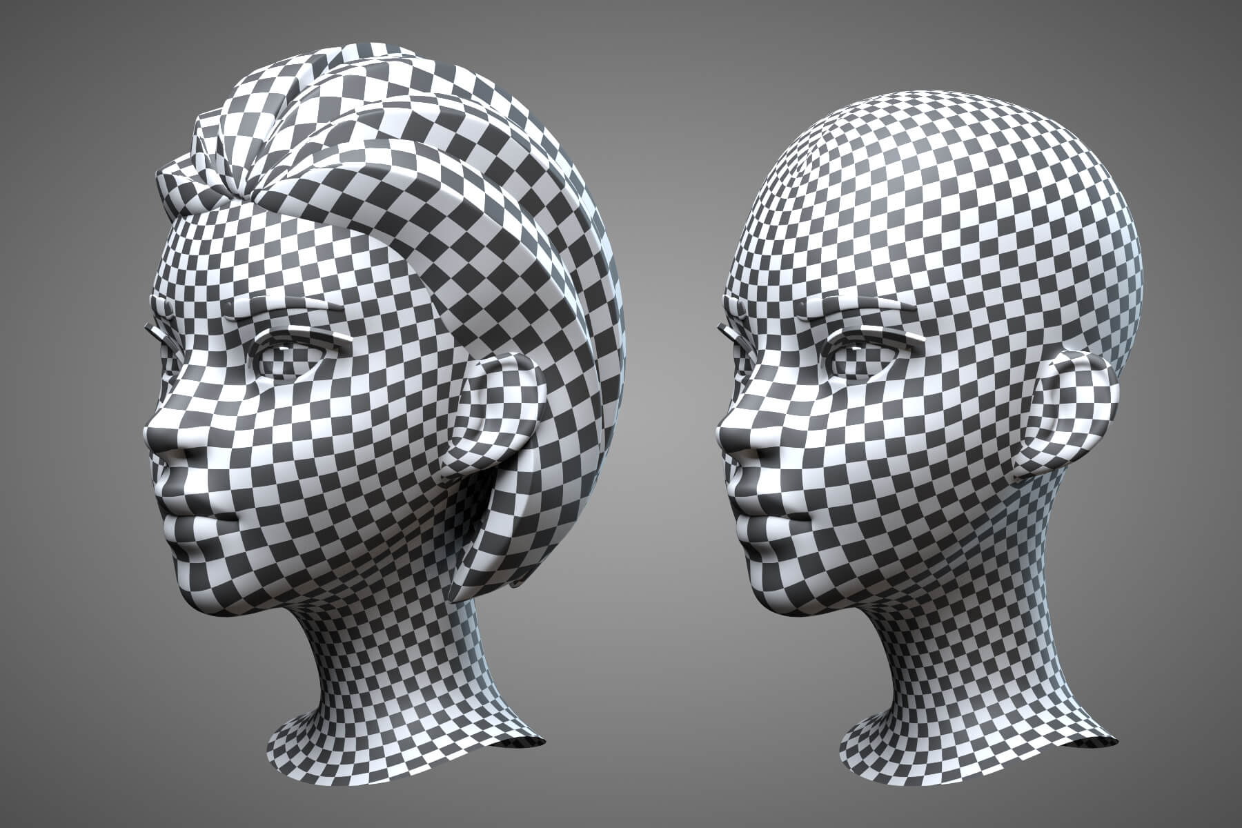 Cartoon Female Head - 3D Model by IndieArt