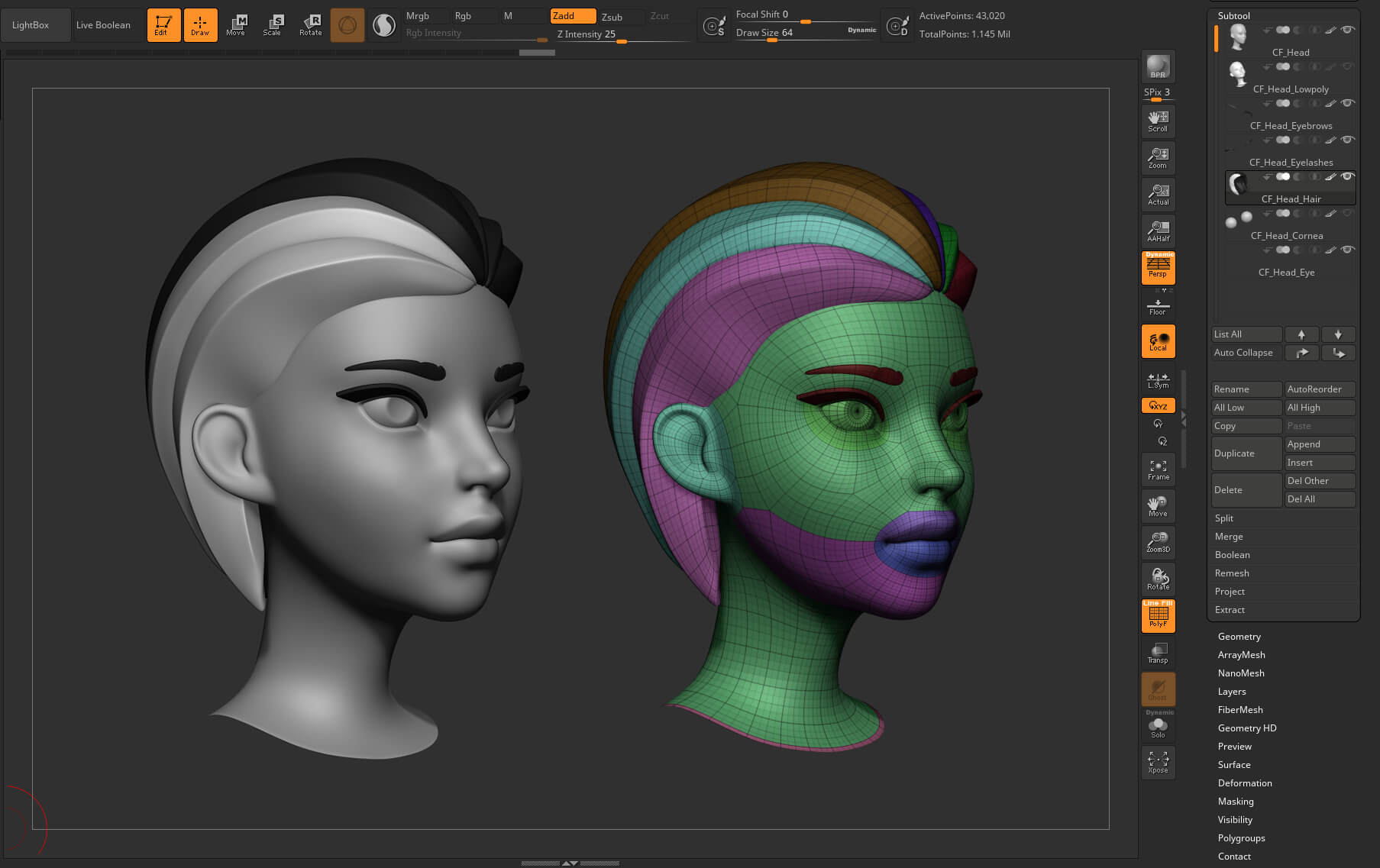 Cartoon Female Head - 3D Model by IndieArt