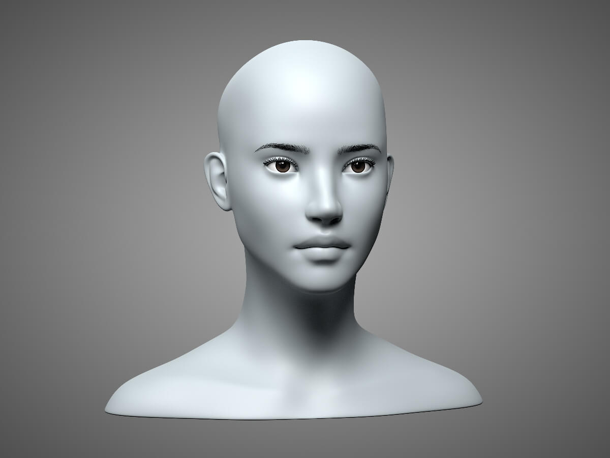 Female Head 1 - 3D Model by IndieArt