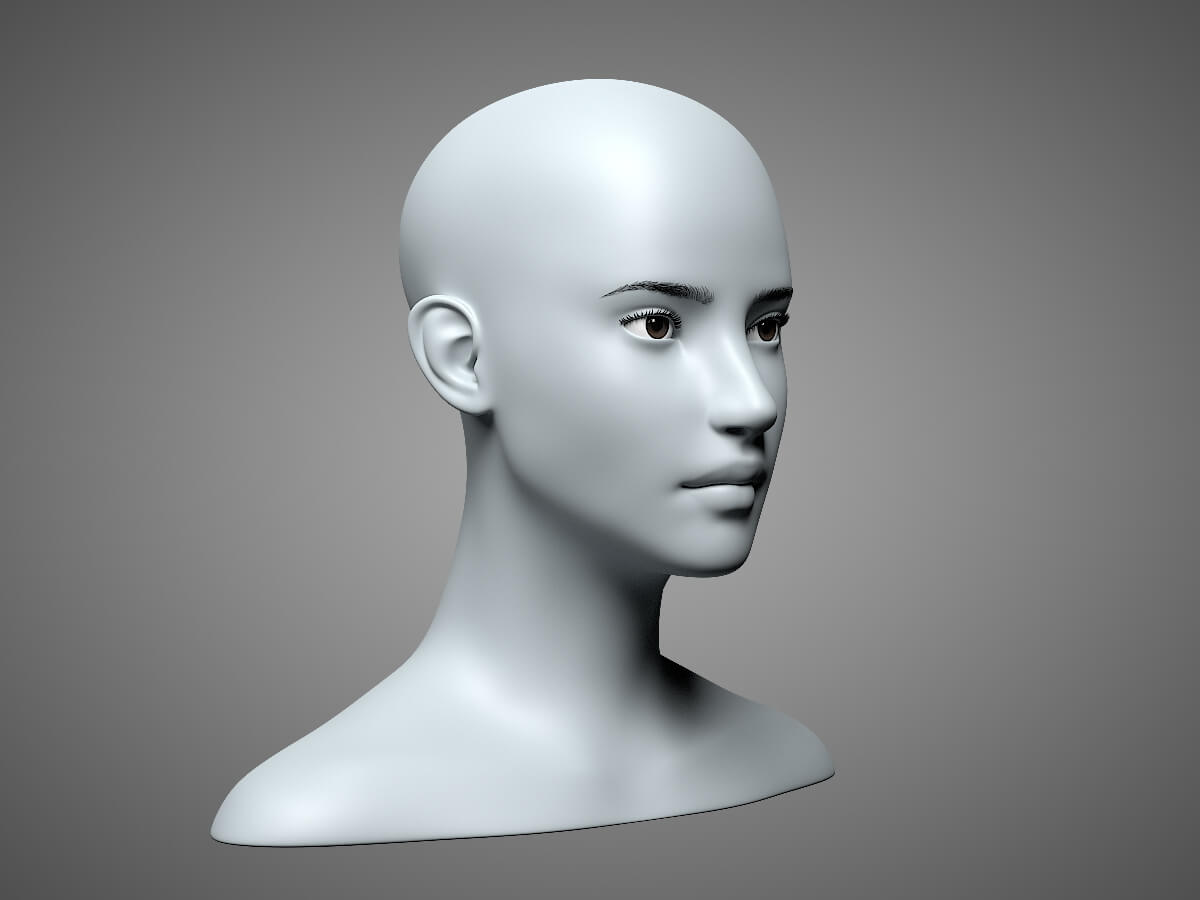 Female Head 1 - 3D Model by IndieArt
